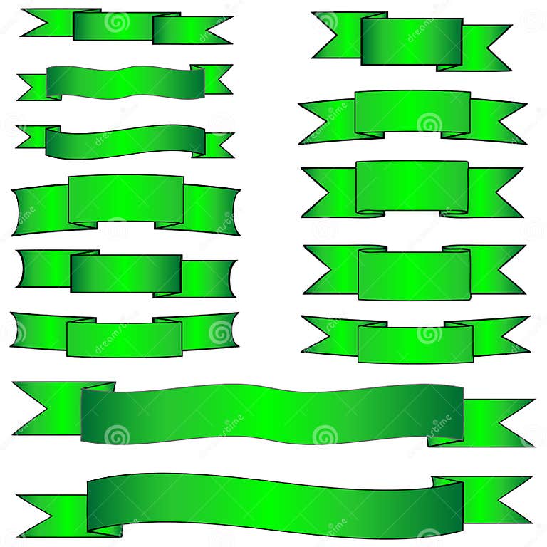 Green banner set stock vector. Illustration of design - 2196841