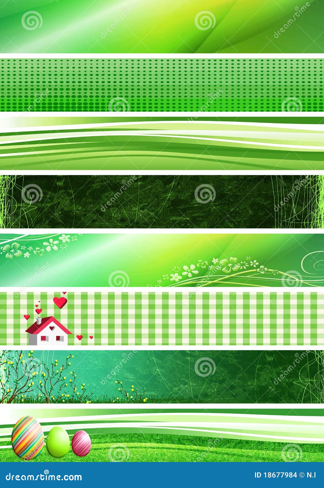 Green banners stock illustration. Illustration of eggs - 18677984