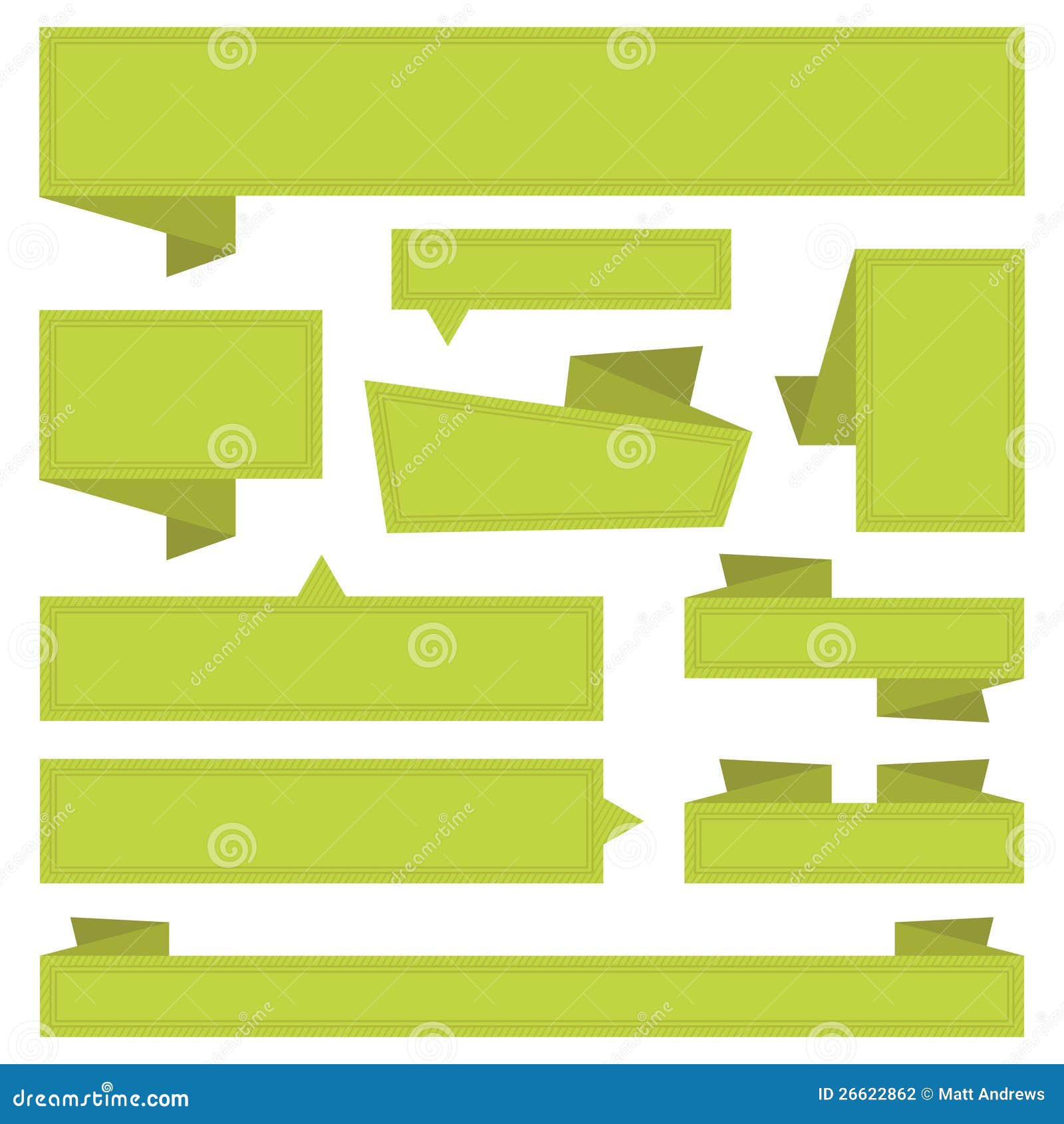 Green banners stock vector. Illustration of ribbon, space - 26622862