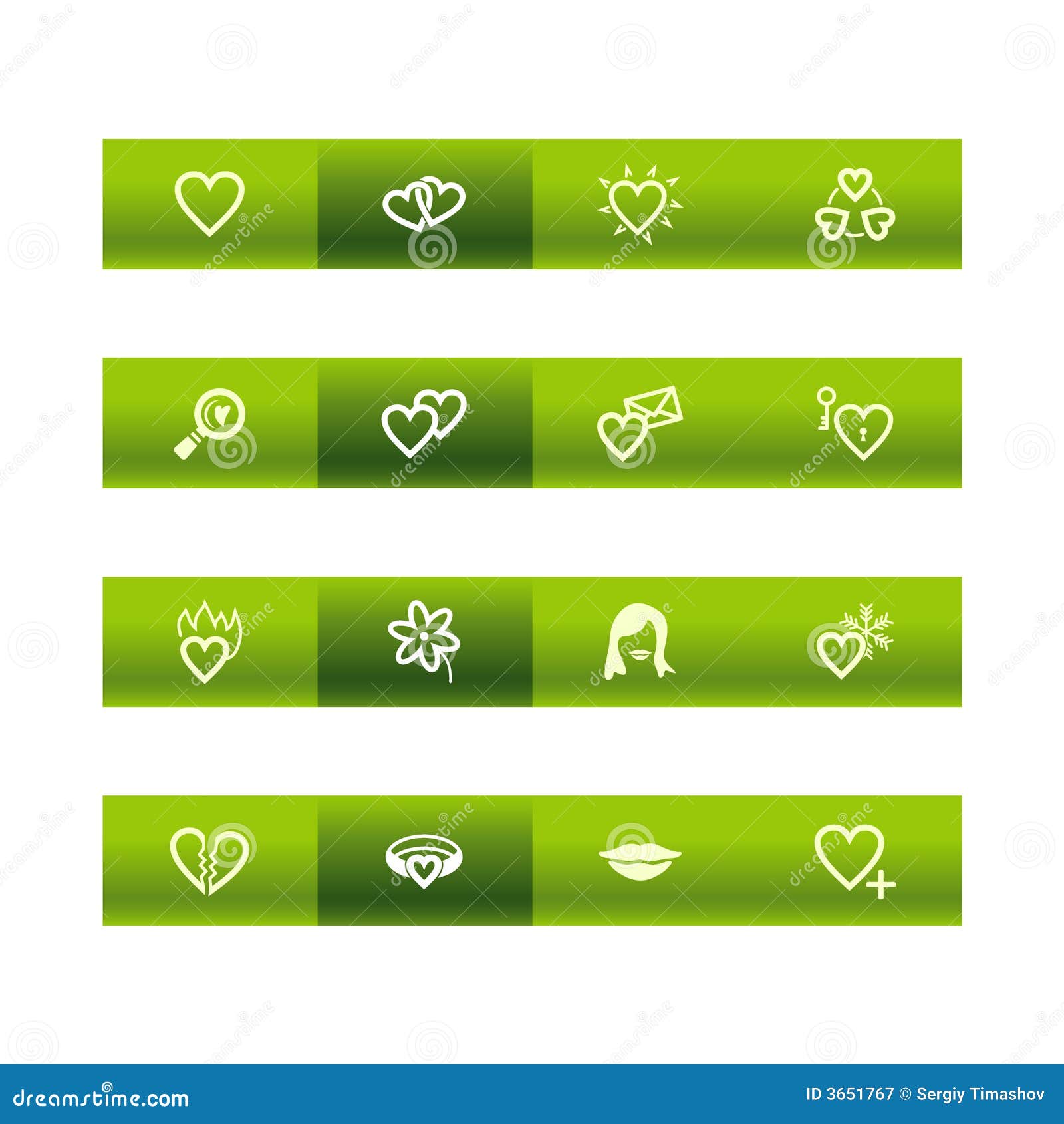 Green bar love icons stock vector. Illustration of love - 3651767