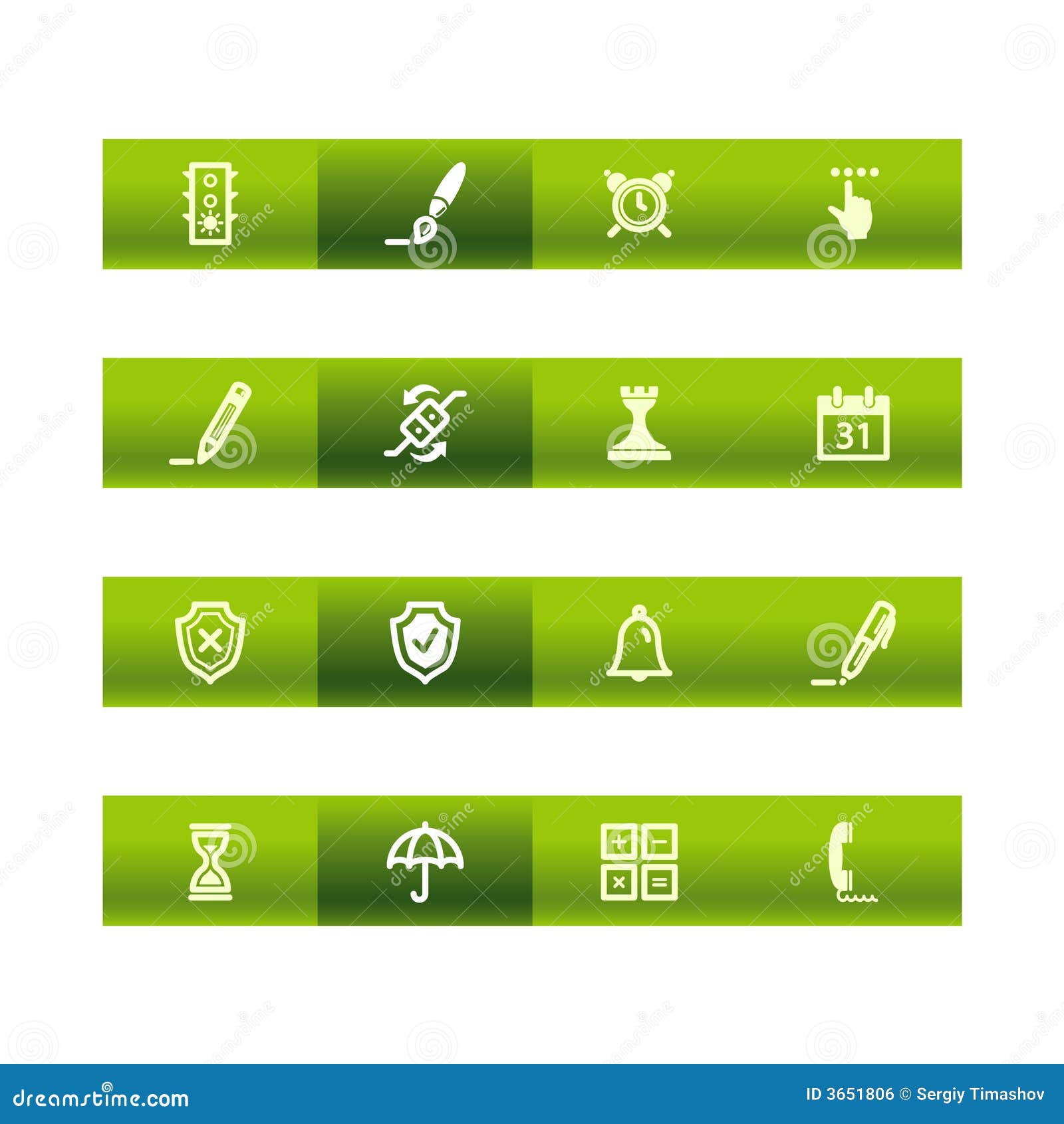 Green bar software icons stock vector. Illustration of icons - 3651806