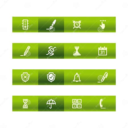 Green bar software icons stock vector. Illustration of icons - 3651806