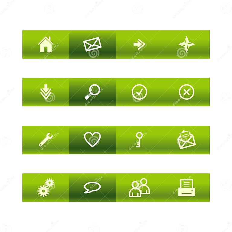 Green bar web icons stock vector. Illustration of computer - 3651823