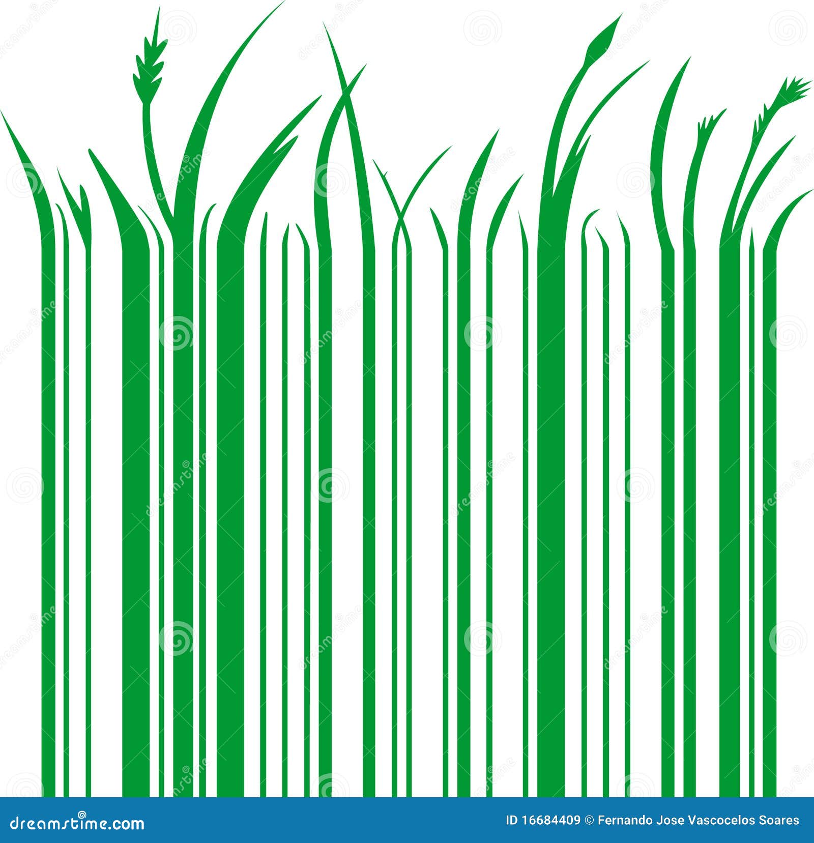 Green barcode stock vector. Illustration of label, natural - 16684409
