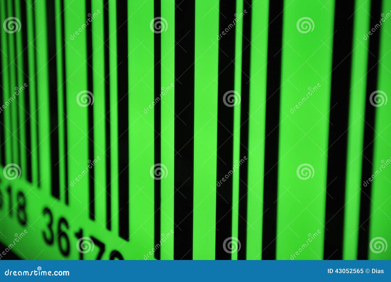 Green Barcode with Selective Focus Stock Image - Image of export, label ...