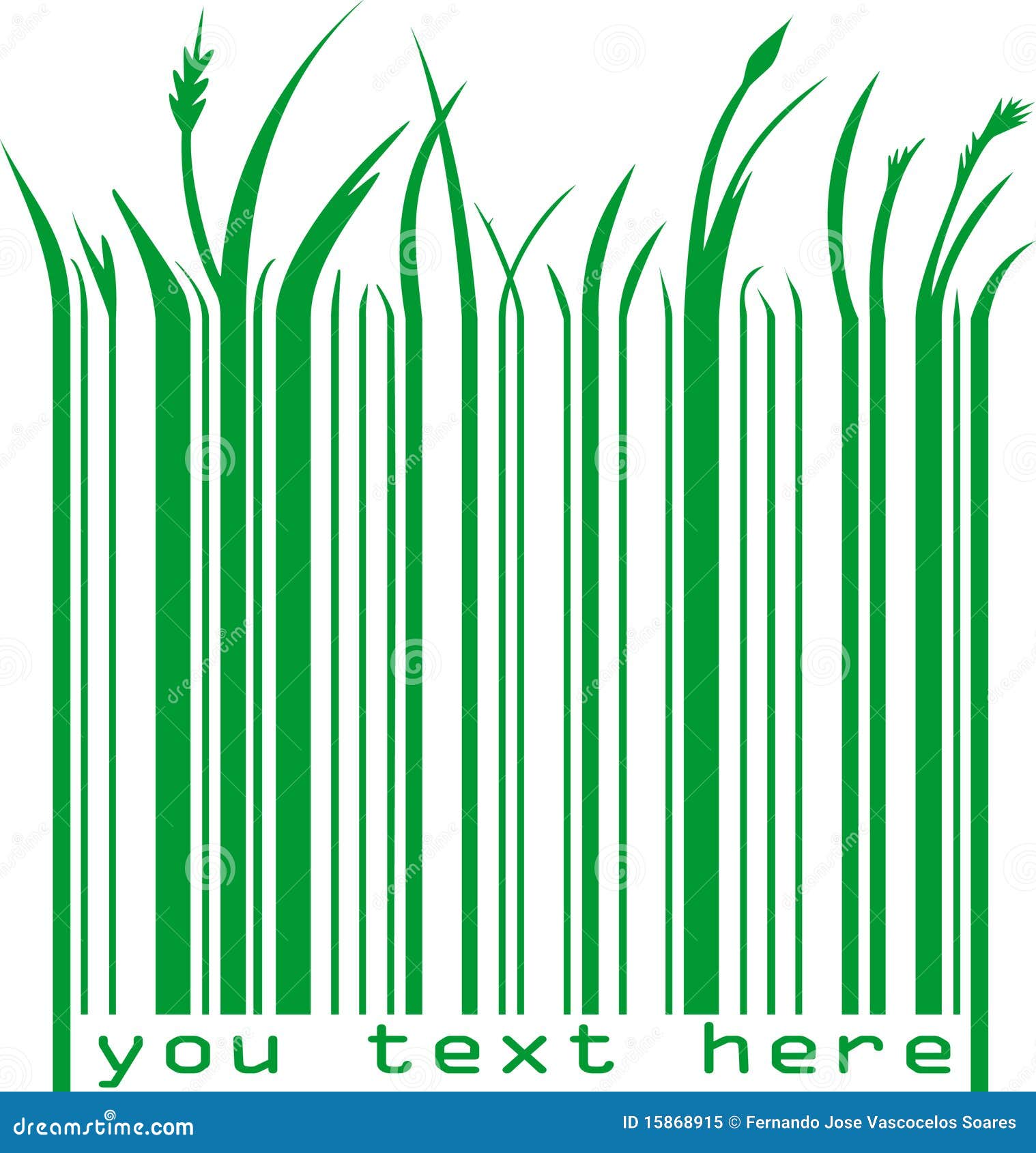 Green barcode with text stock vector. Illustration of environment ...