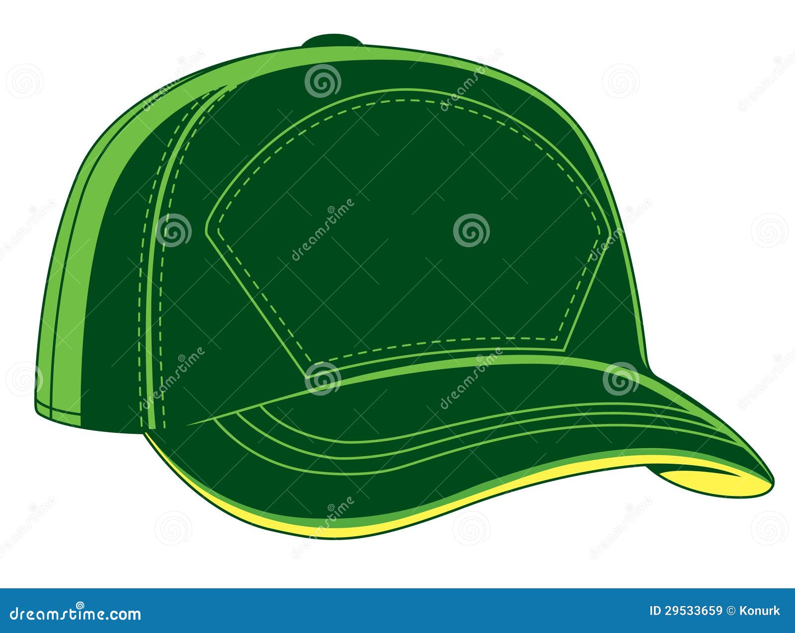 Green baseball cap stock vector. Illustration of sport - 29533659