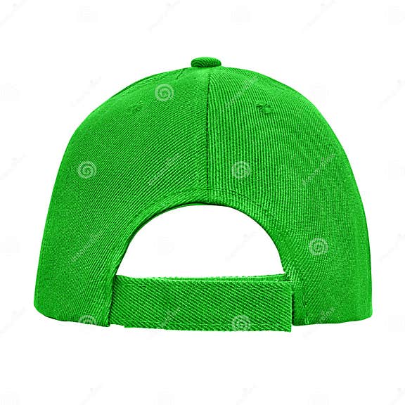 Green Baseball Cap Back View Isolated Stock Photo - Image of blank ...