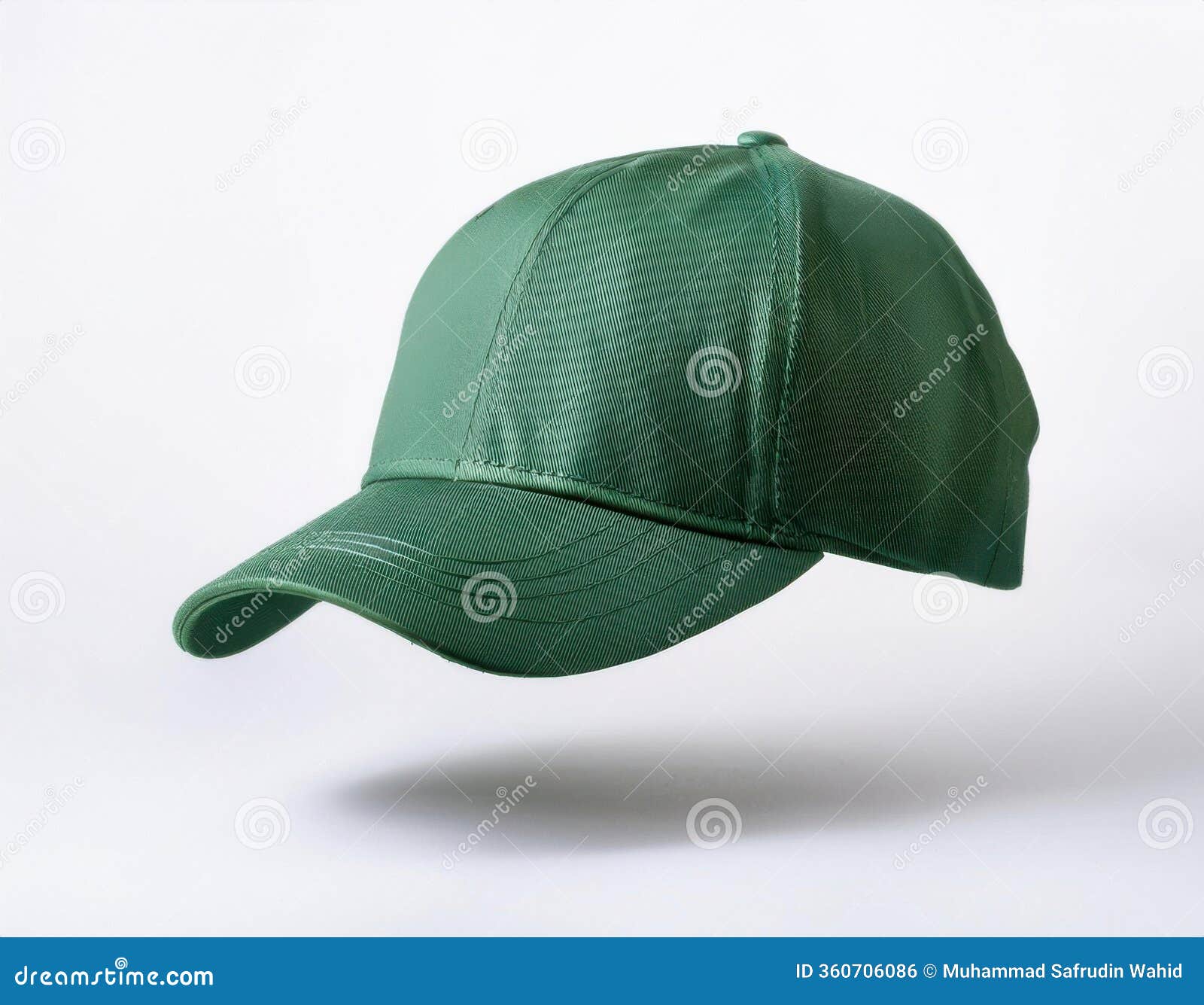 Green Baseball Cap Mockup Floating in the Air Isolated on White ...