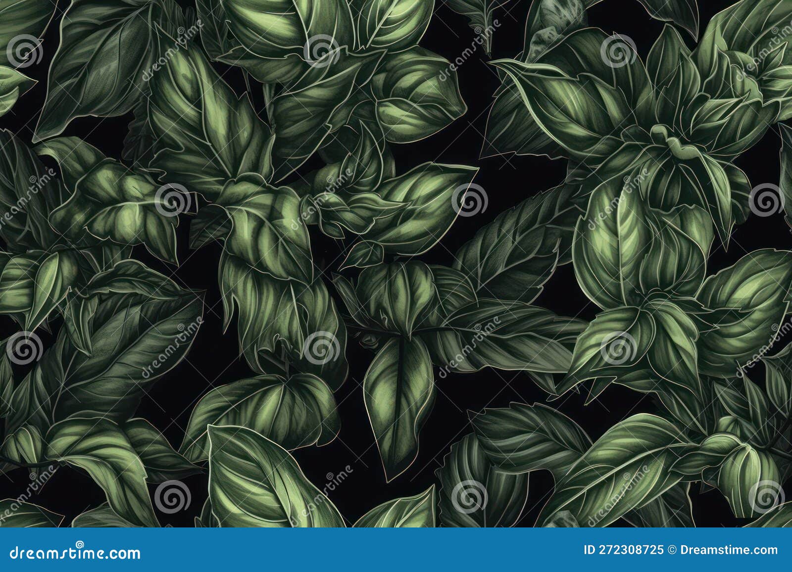 Green Basil Leaf Texture. Generative AI Stock Illustration ...