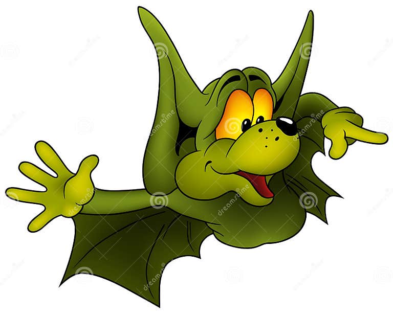 Green Bat a stock vector. Illustration of flying, vector - 5381432