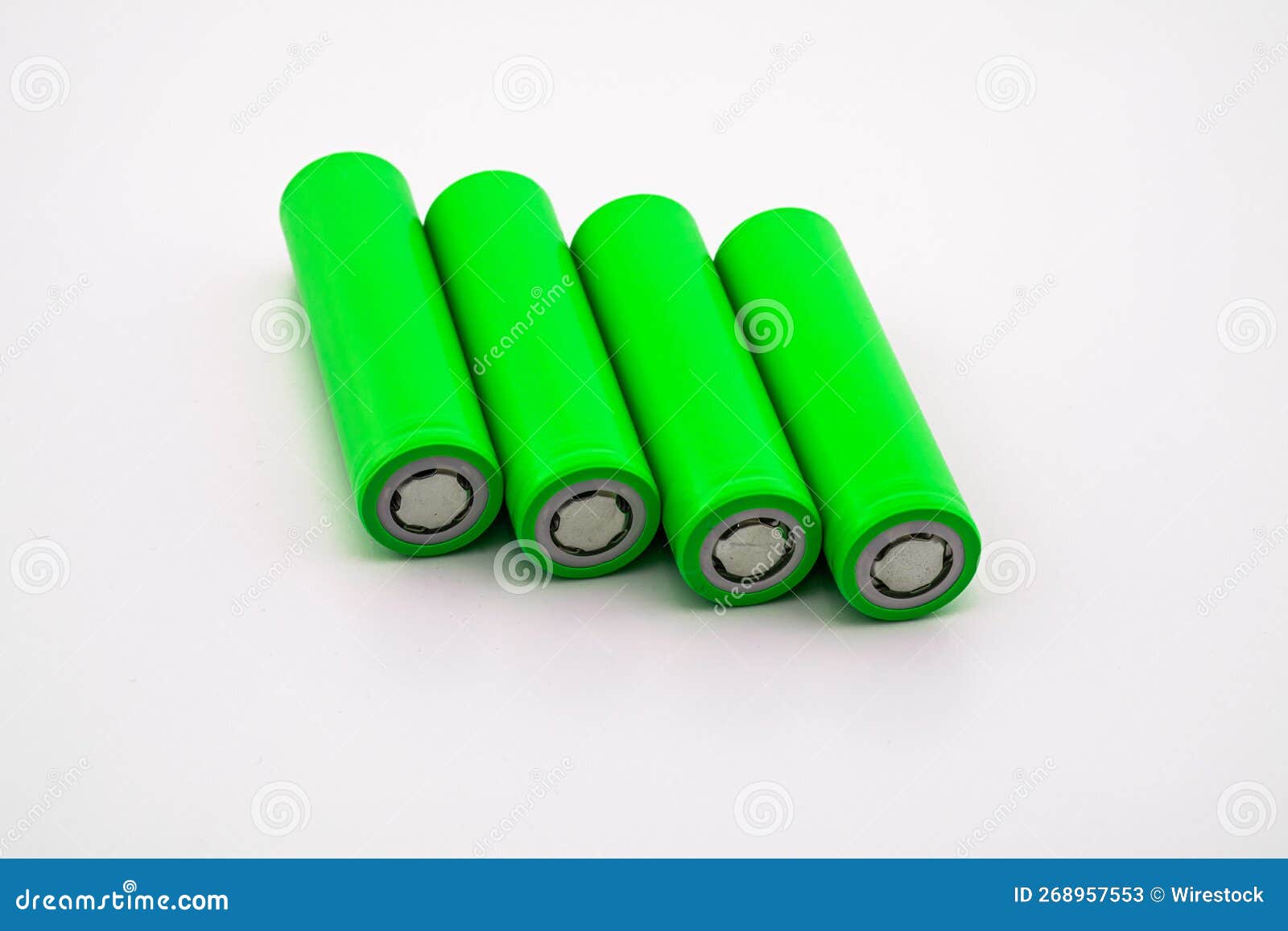 Green Batteries Isolated on White Background Stock Image - Image of ...