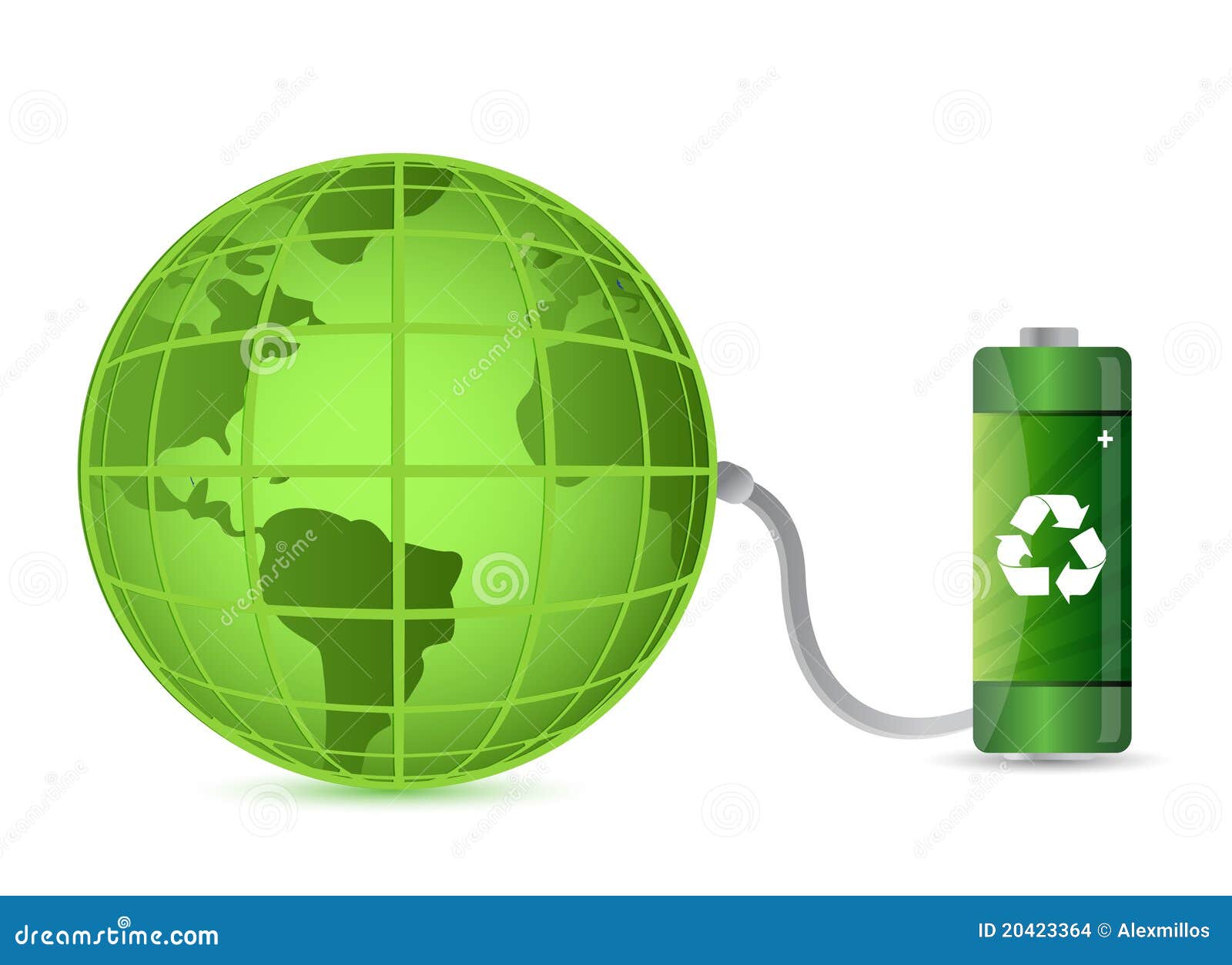 Green Battery Full Level Indicator Vector Illustration | CartoonDealer ...