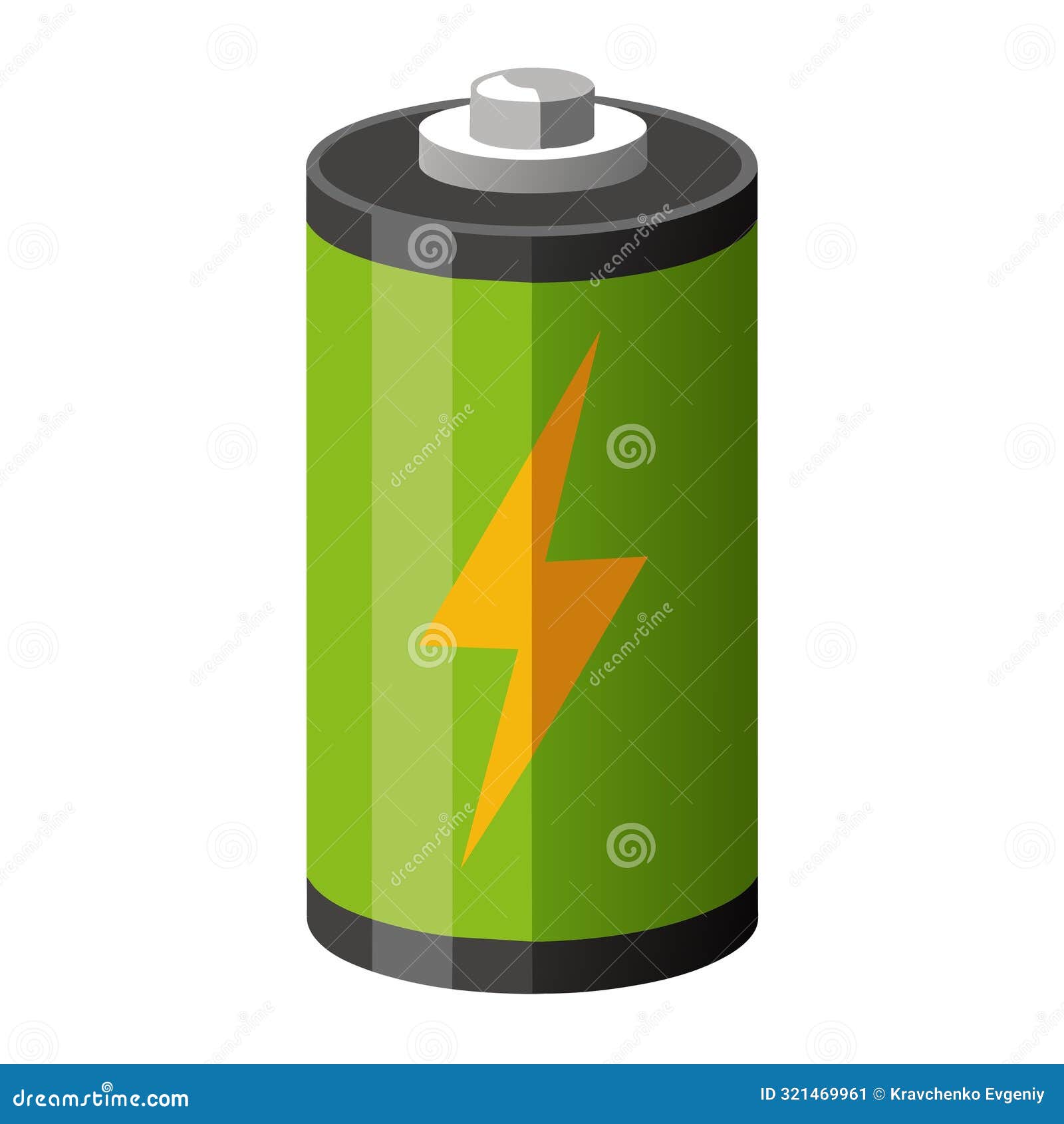 A Green Battery Featuring a Lightning Bolt Symbol Stock Vector ...