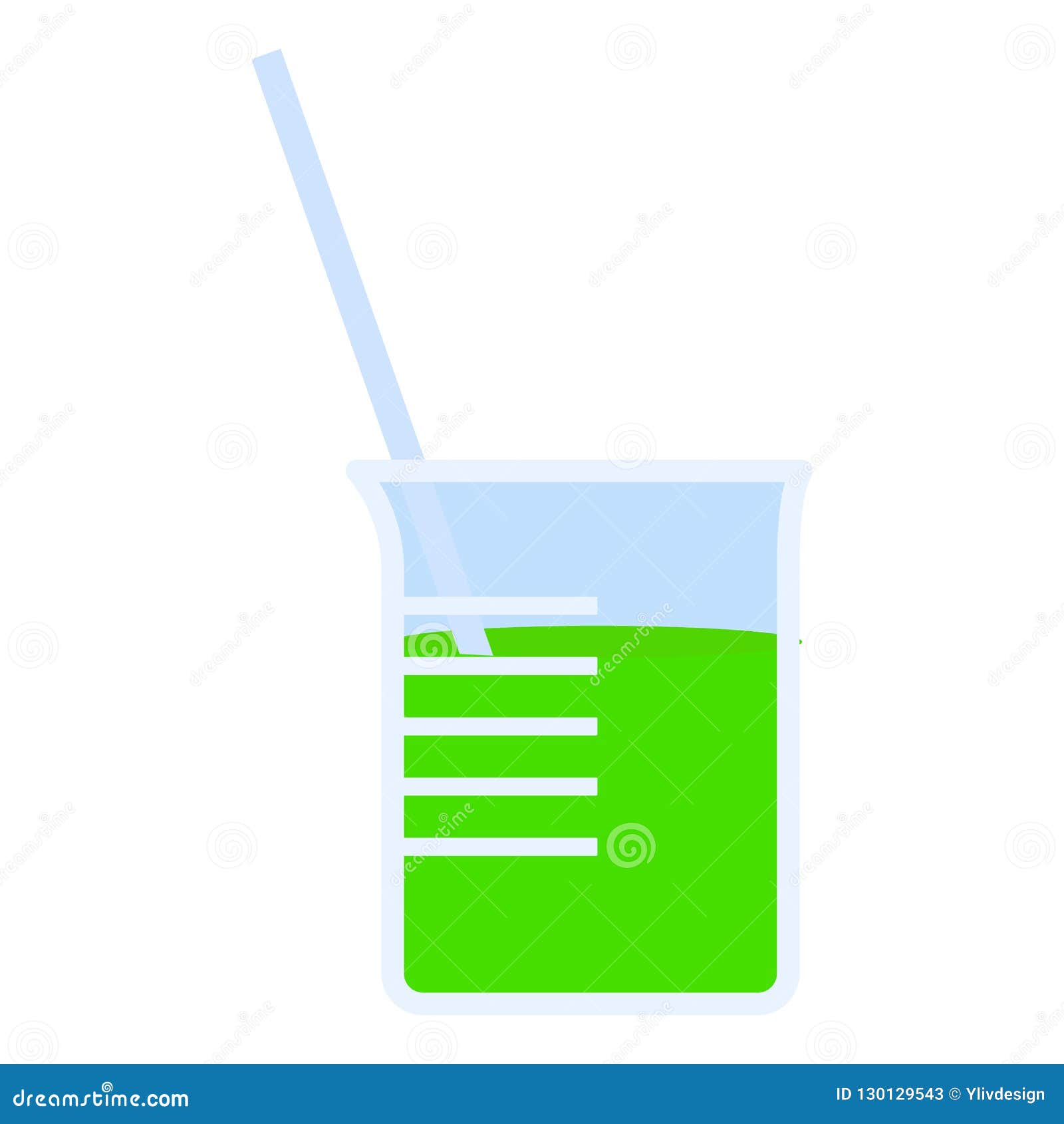 Green Beaker Icon, Flat Style Stock Vector - Illustration of classroom ...