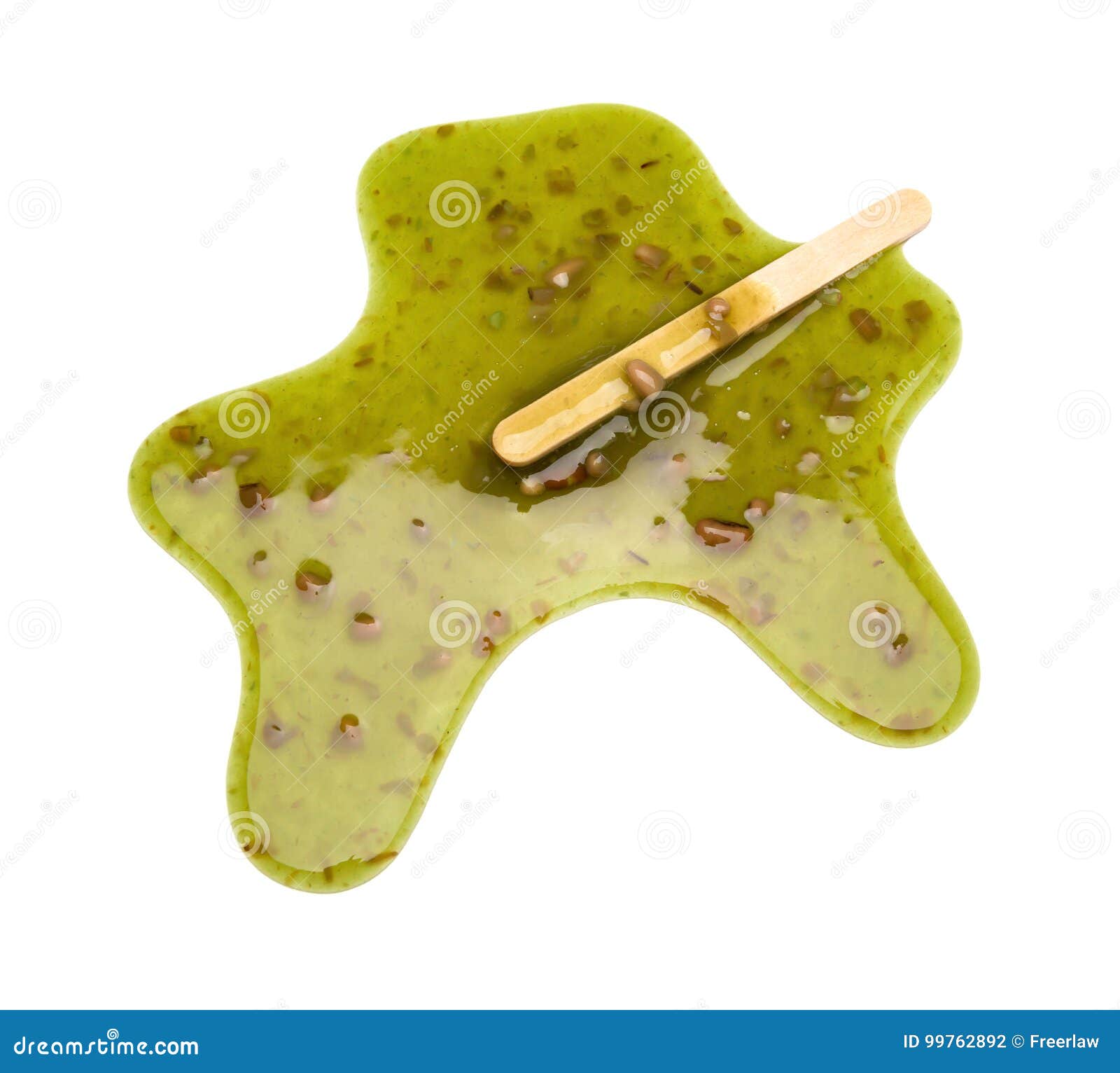 Green Bean Popsicle Completely Melted on White Background Stock Photo ...
