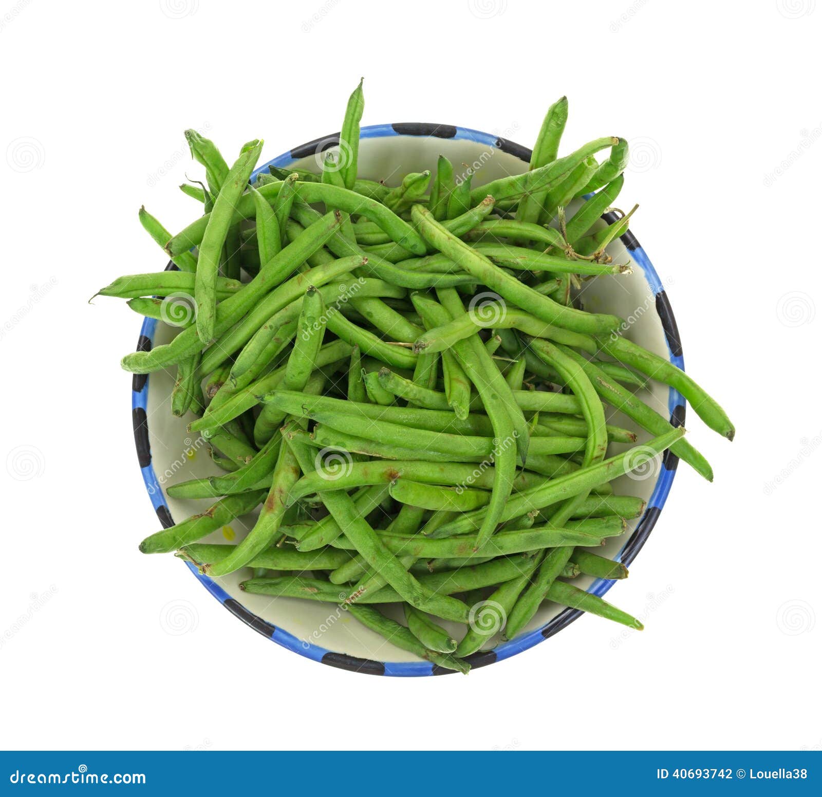 Green Beans in Bowl Top View Stock Photo - Image of bowl, blemishes ...