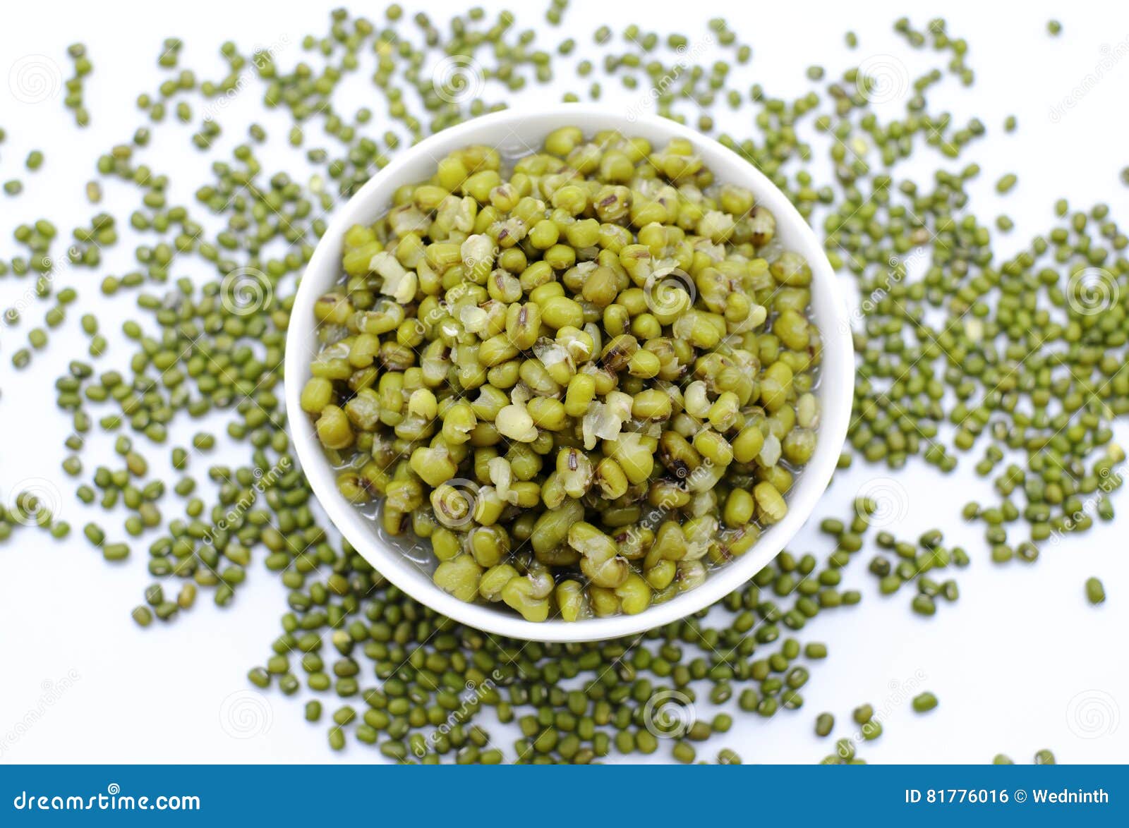 Green Beans Moong Whole on White Background Stock Photo - Image of bean ...