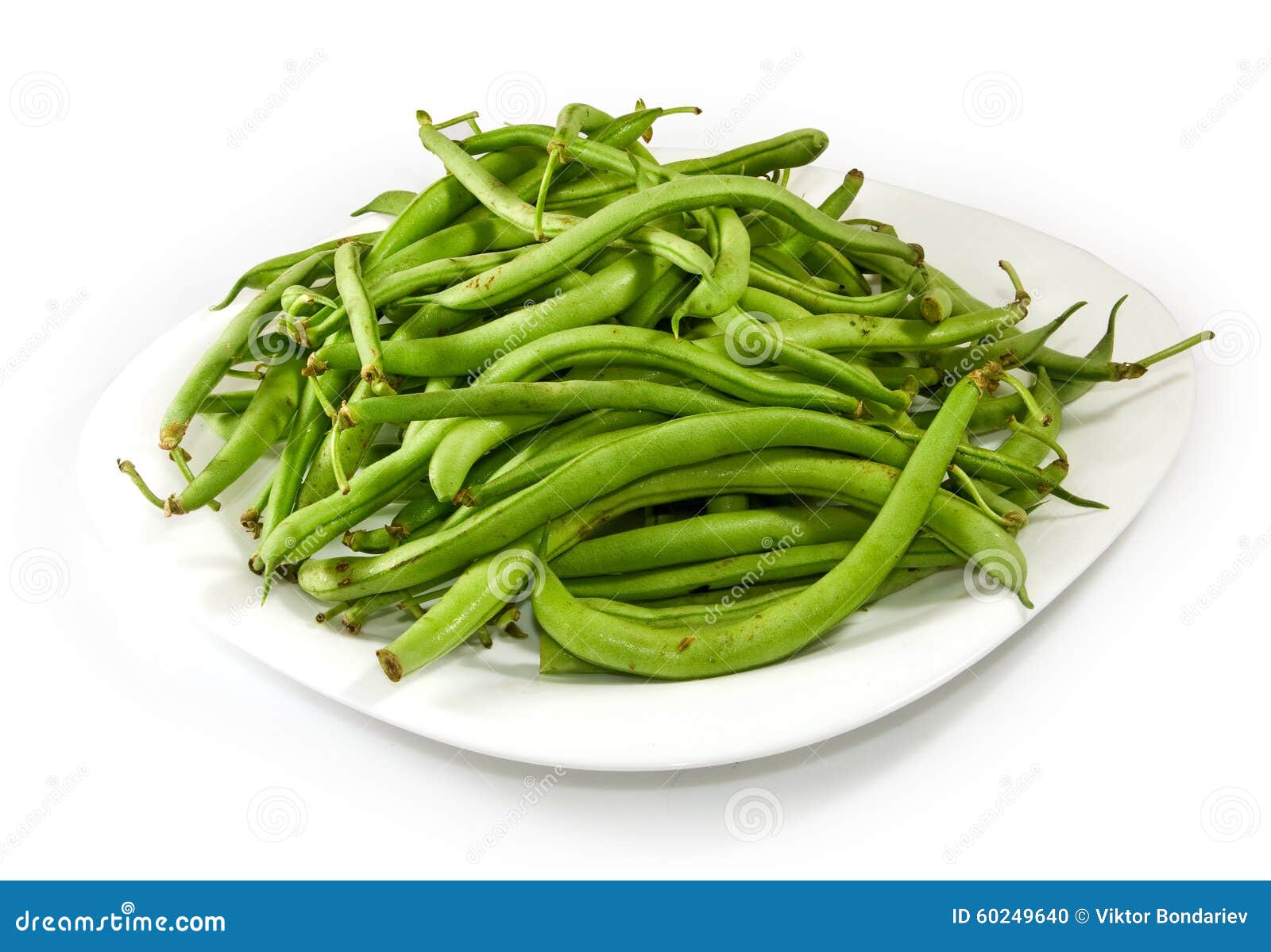 Green beans on a plate stock photo. Image of agriculture - 60249640