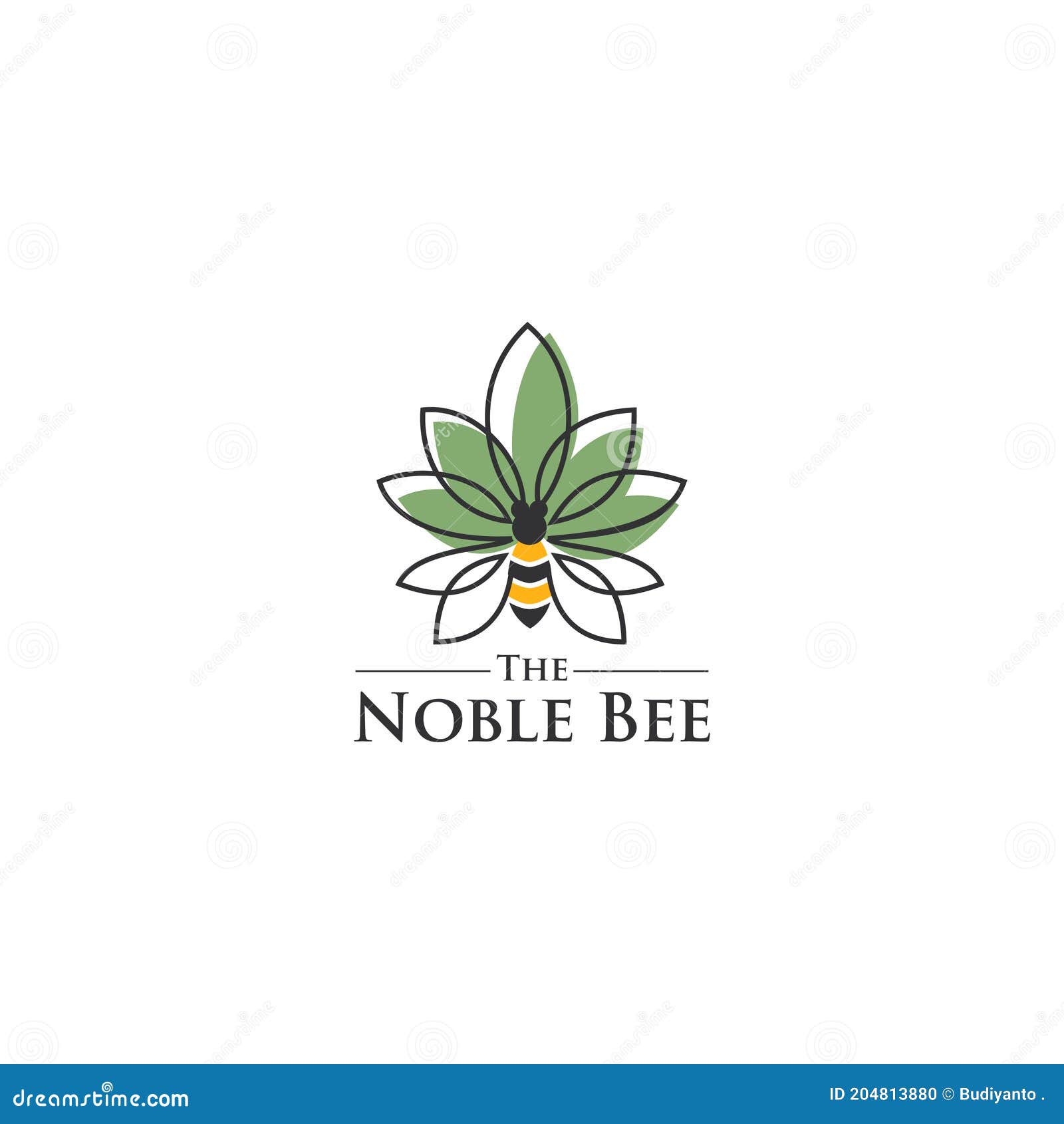 Green Bee Flower Pollination Logo Stock Vector - Illustration of hives ...
