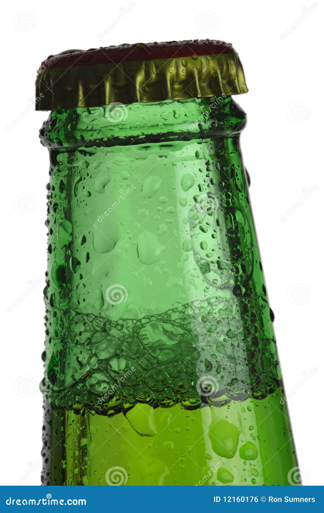 Green Beer bottle top stock photo. Image of isolated - 12160176