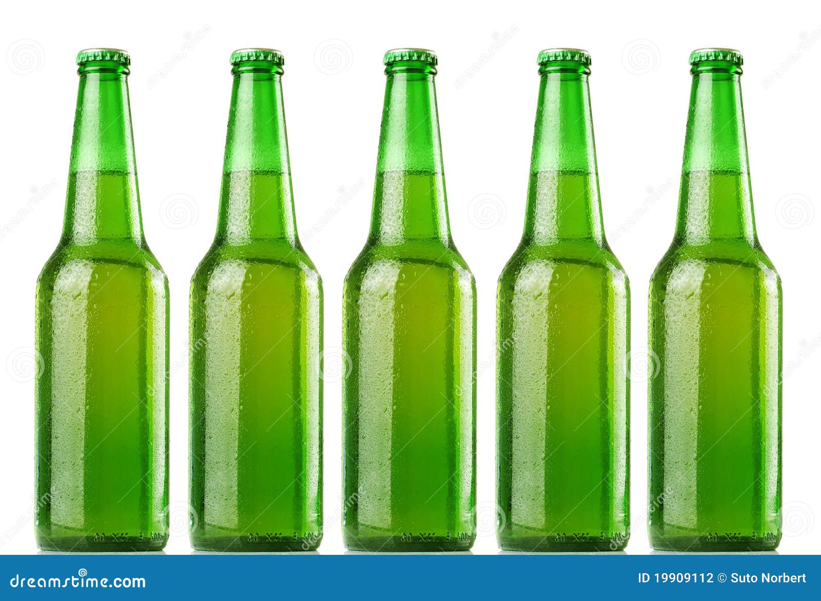 Green beer bottles stock photo. Image of white, drink - 19909112