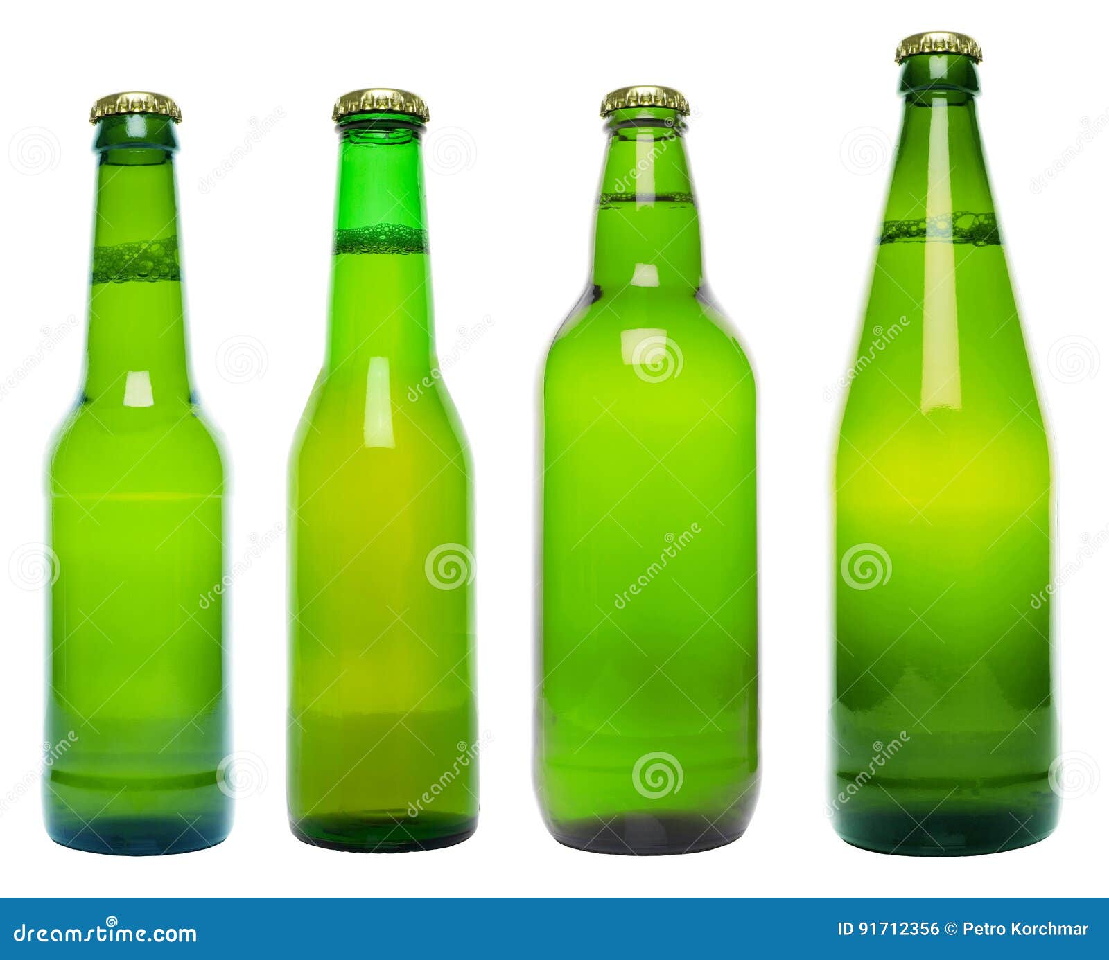 Green beer bottles stock photo. Image of beer, liquid - 91712356