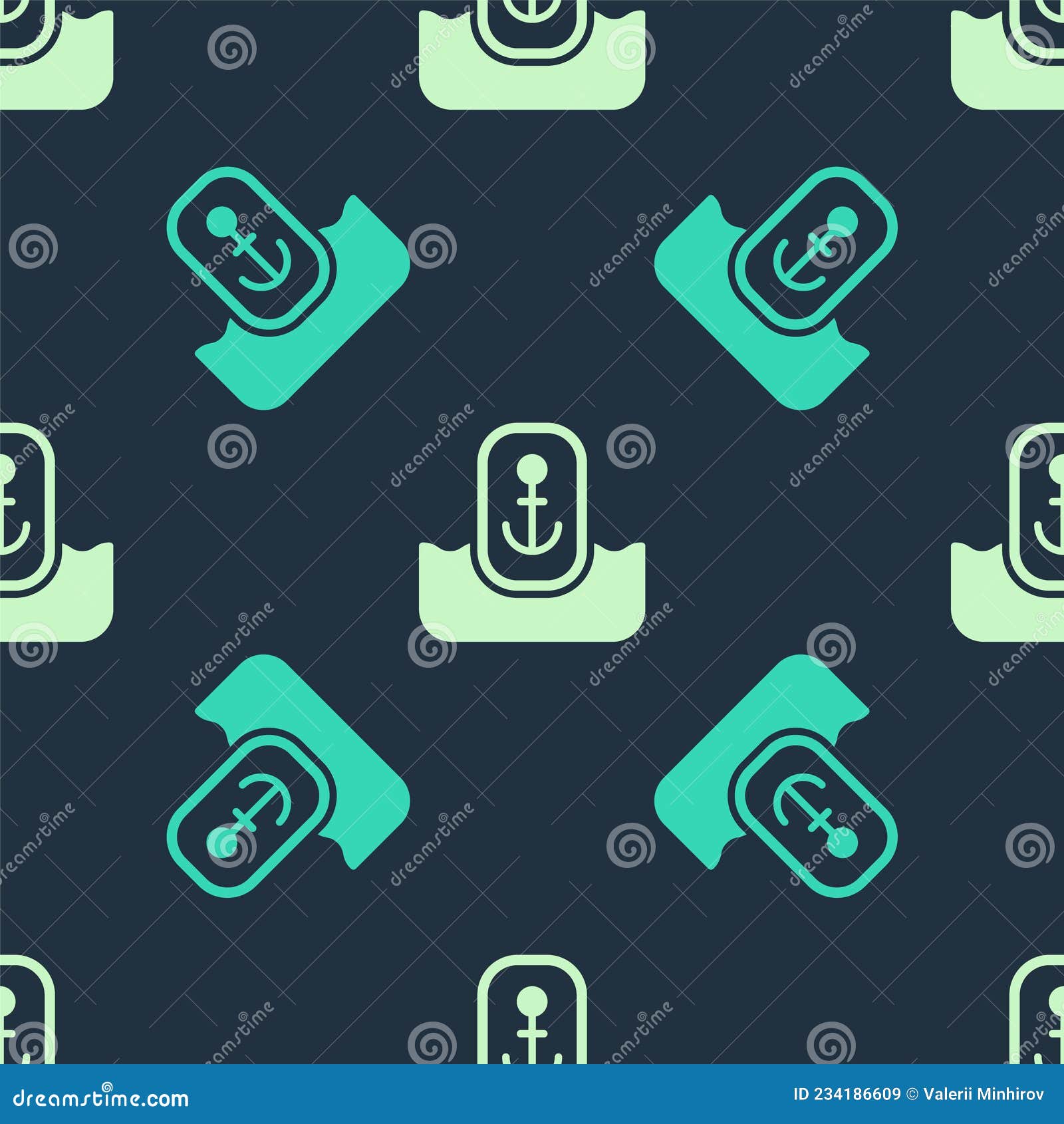 Green and Beige Map Pointer with Anchor Icon Isolated Seamless Pattern ...