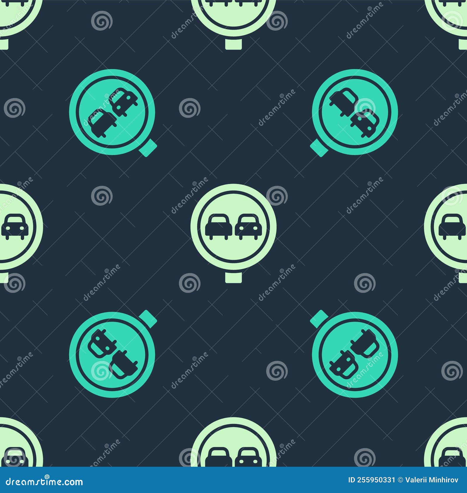 Green and Beige No Overtaking Road Traffic Icon Isolated Seamless ...