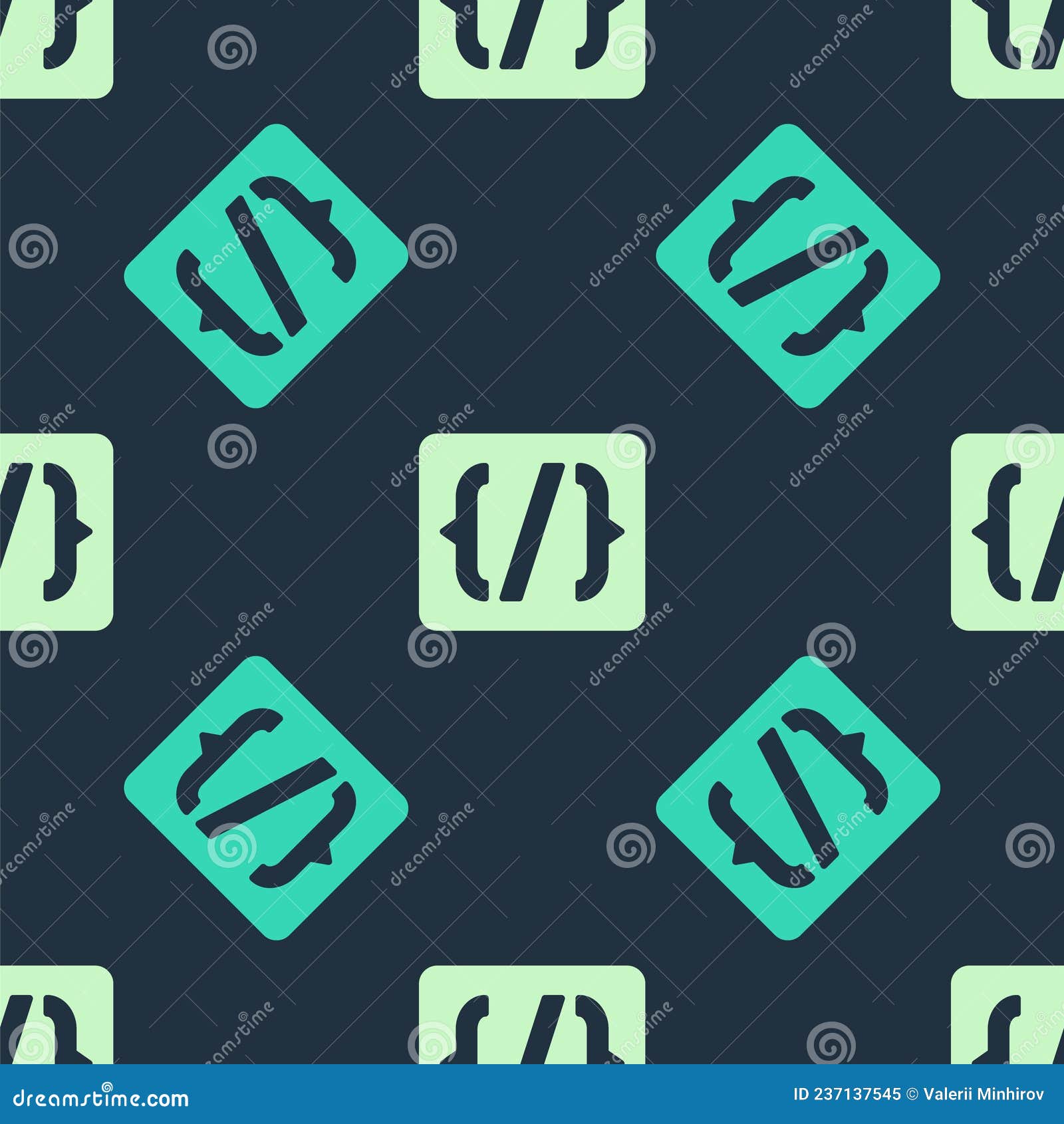 Green And Beige Programming Language Syntax Icon Isolated Seamless
