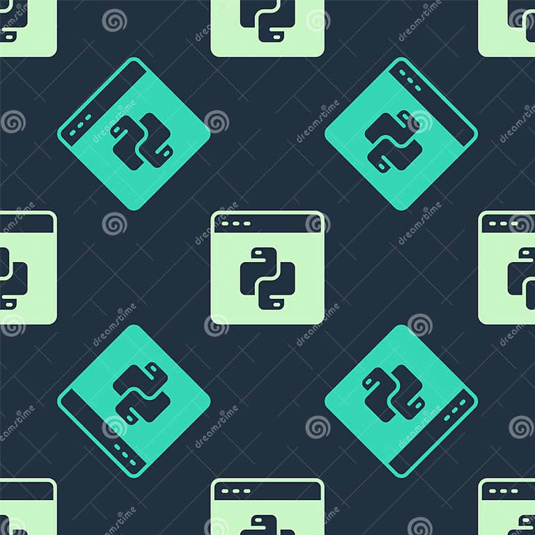 Green and Beige Python Programming Language Icon Isolated Seamless ...