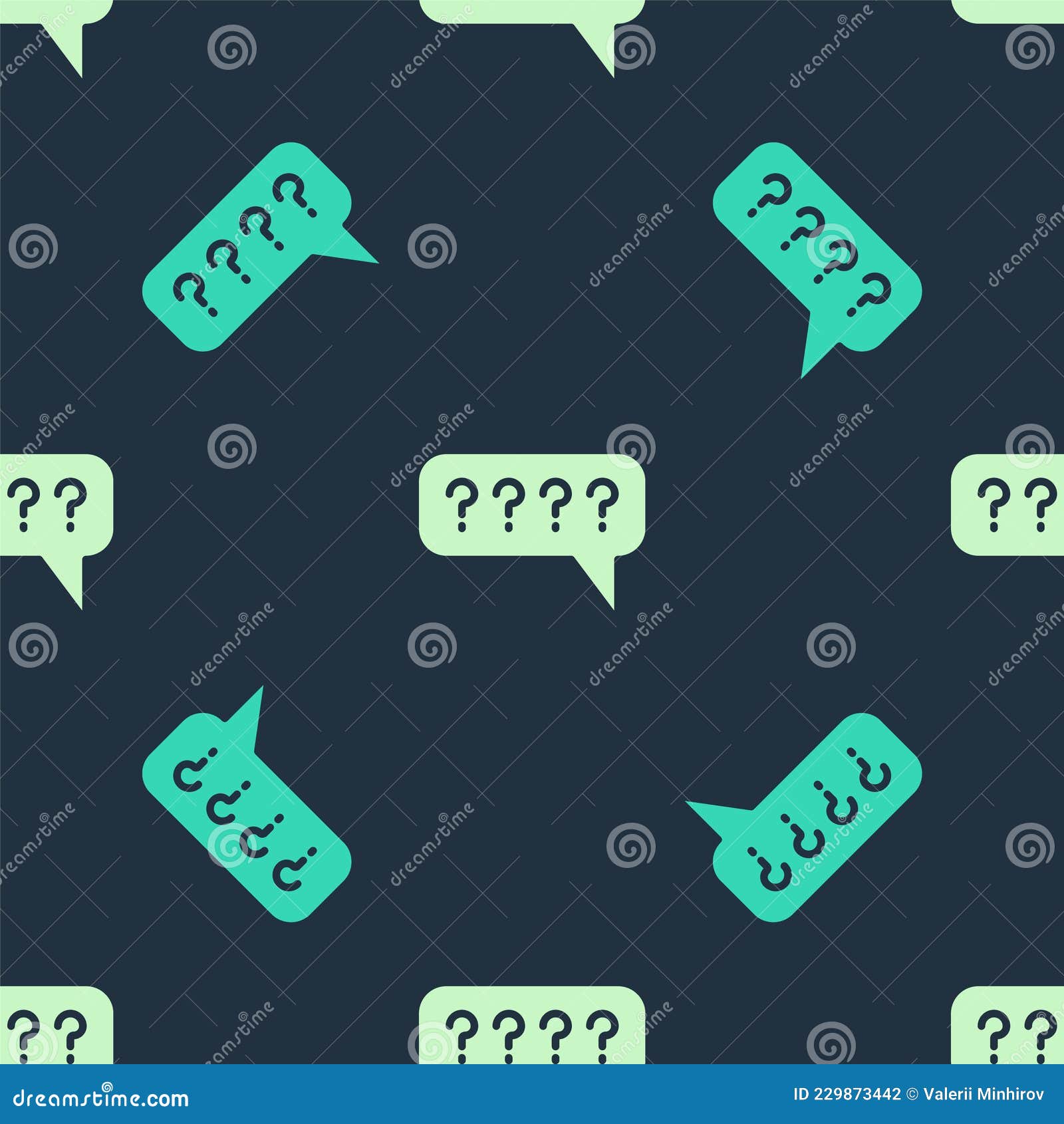 Green and Beige Speech Bubbles with Question Icon Isolated Seamless ...