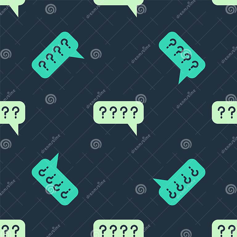 Green and Beige Speech Bubbles with Question Icon Isolated Seamless ...