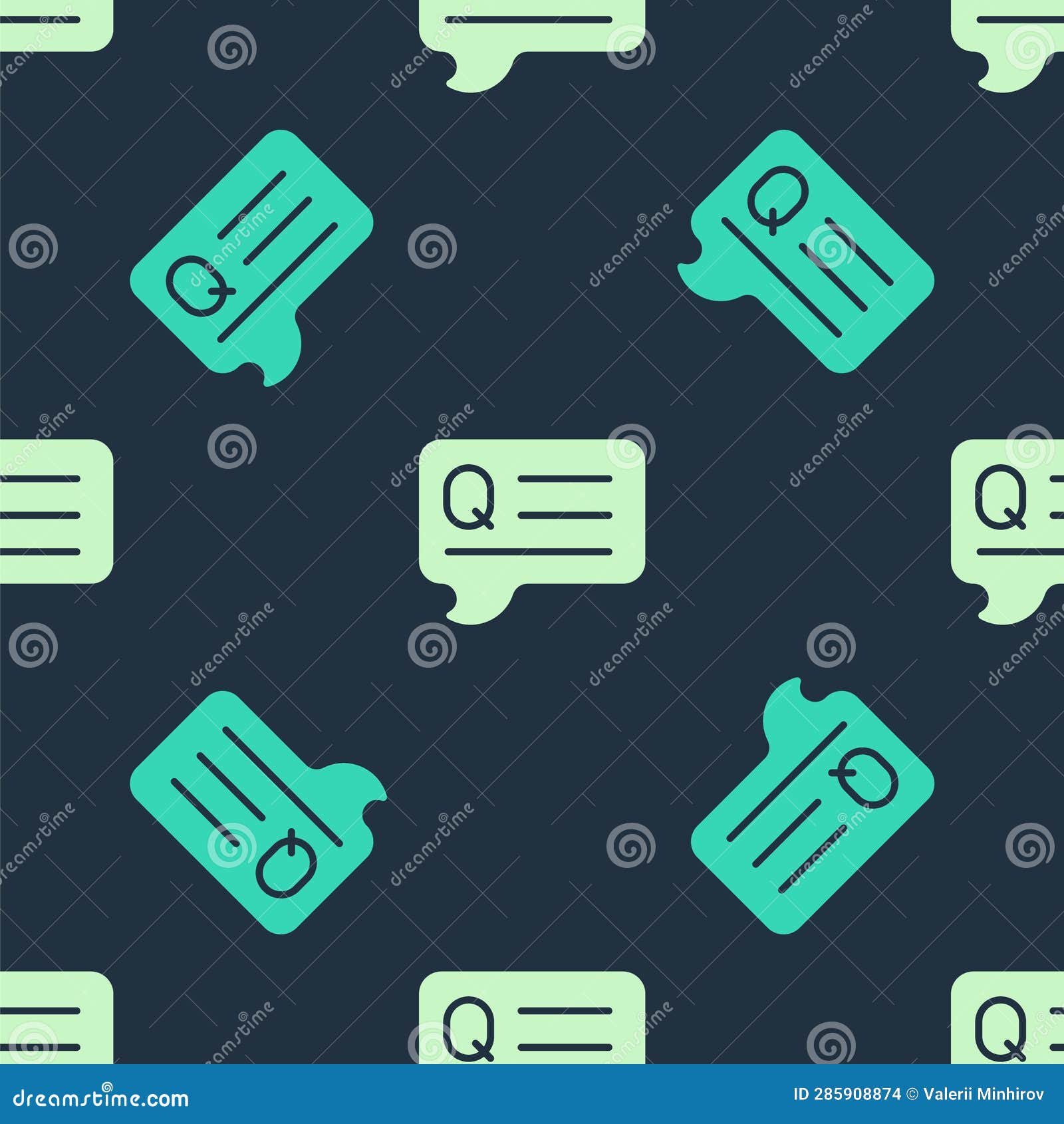 Green and Beige Speech Bubbles with Question Icon Isolated Seamless ...