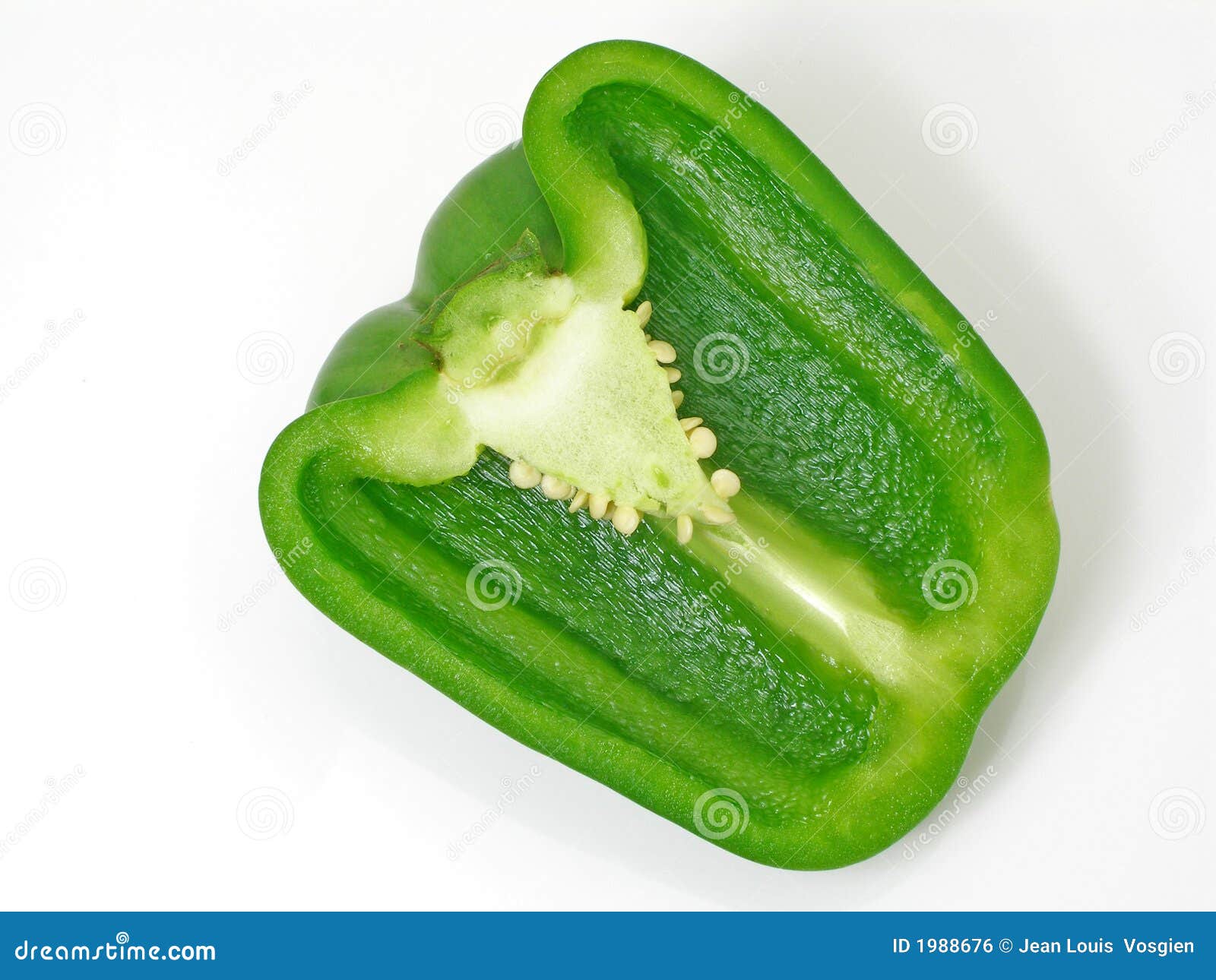 Green Bell Chilli Isolated On White Background With Clipping Pat Stock ...