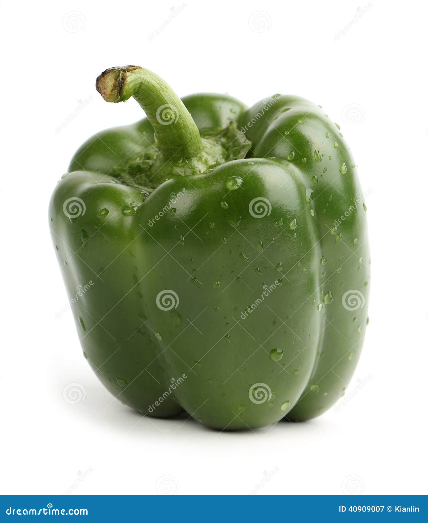 Green Bell Chilli Isolated On White Background With Clipping Pat Stock ...