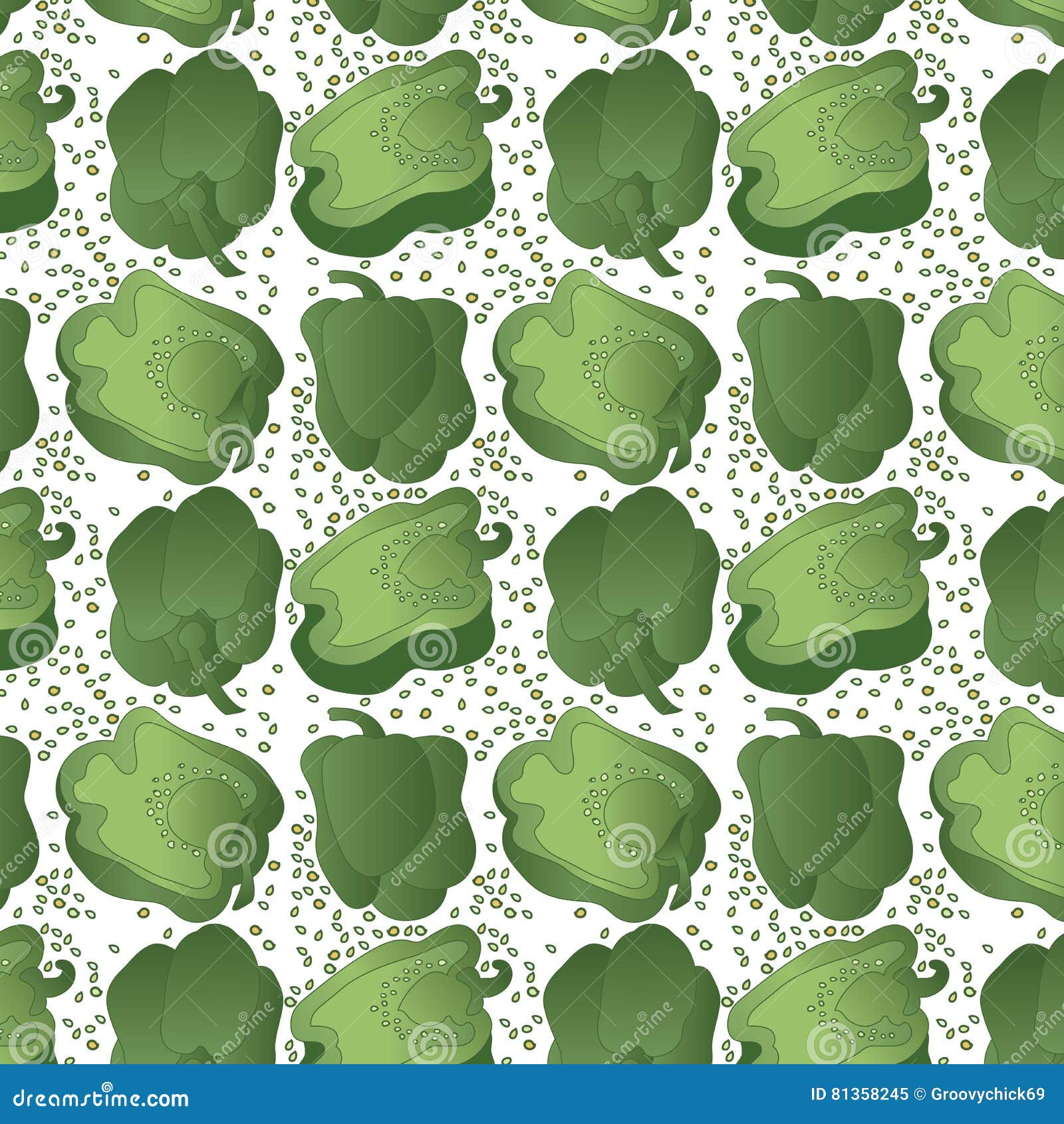 Green Bell Pepper Pattern stock vector. Illustration of pattern - 81358245