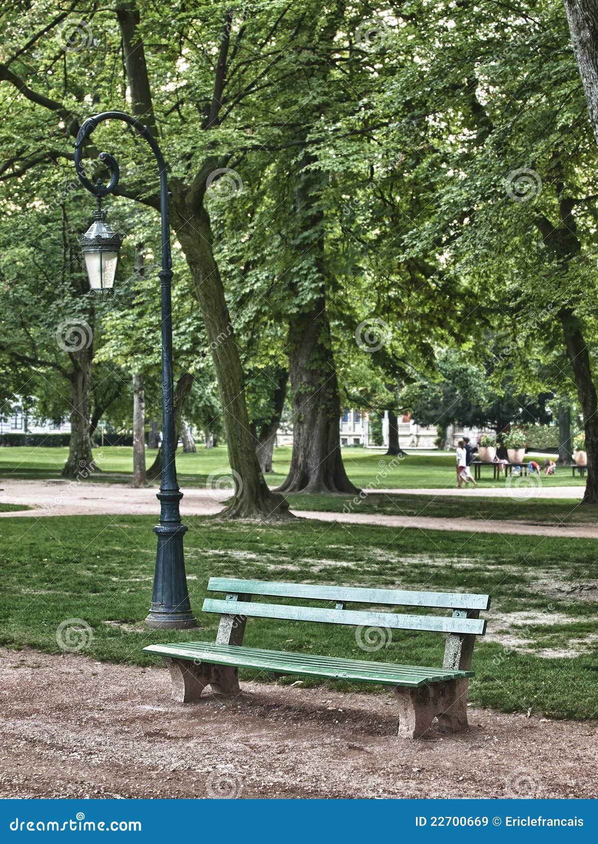 Green bench stock image. Image of landscape, rain, single - 22700669