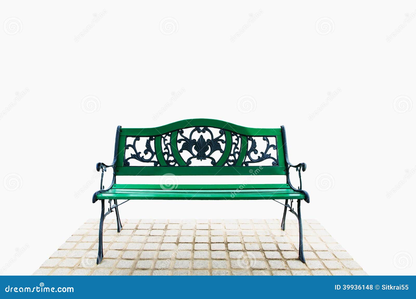 Green bench stock photo. Image of color, background, white - 39936148