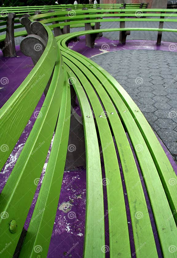 Green Benches stock photo. Image of round, curve, wood - 2899722