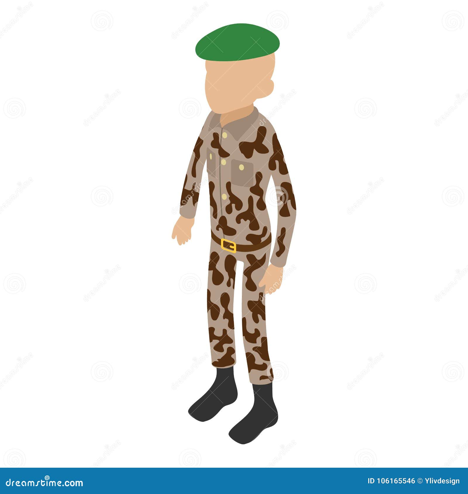 Green Beret Icon, Isometric 3d Style Stock Vector - Illustration of ...