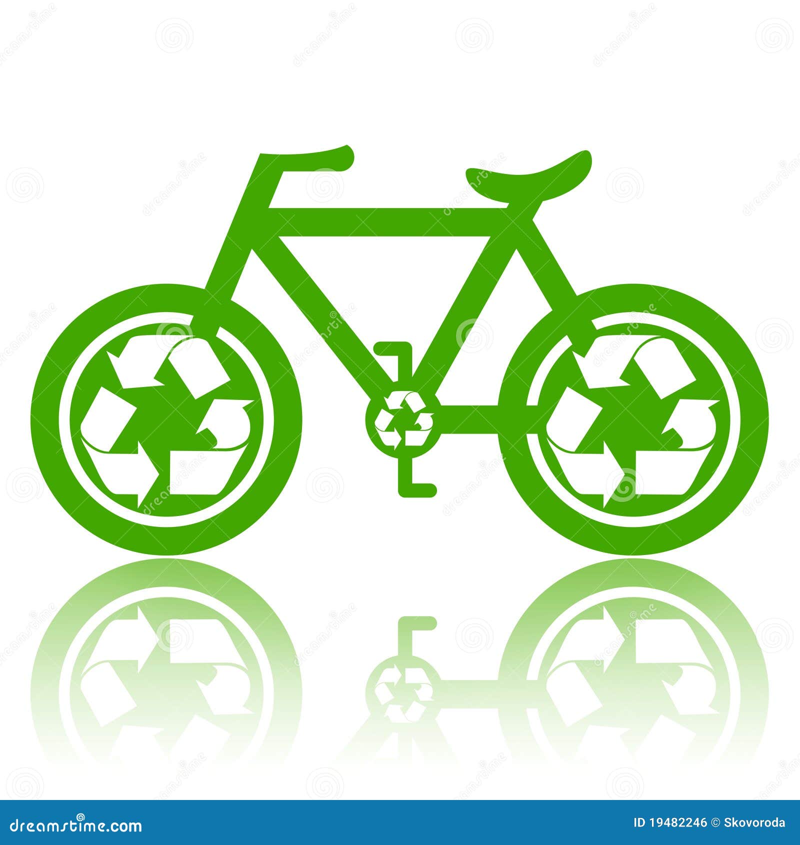 Green Bicycle stock illustration. Illustration of isolated - 19482246