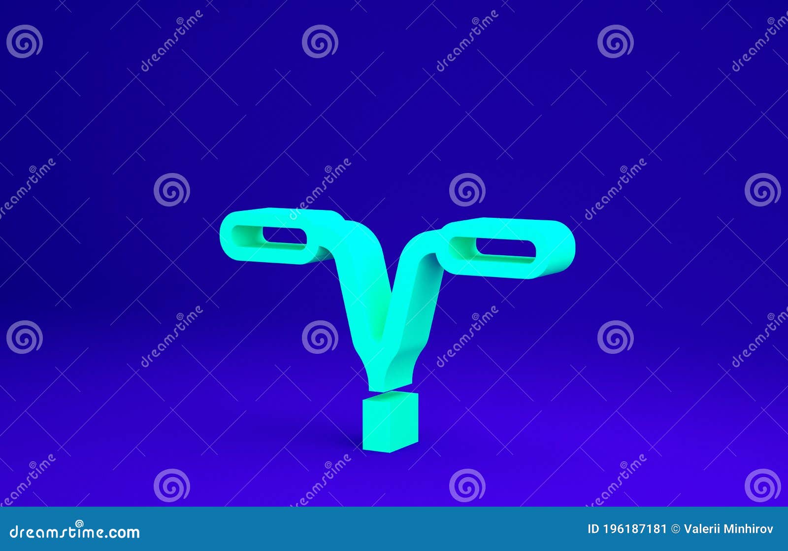 Green Bicycle Handlebar Icon Isolated on Blue Background. Minimalism ...