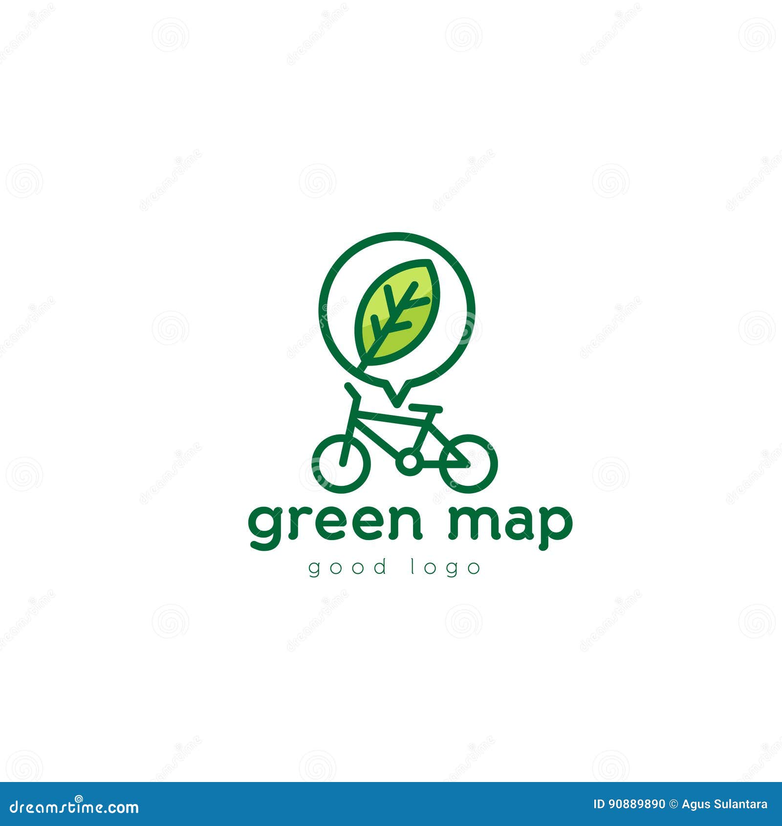 Green Bicycle Nature Leaf Logo Design Stock Illustration - Illustration ...