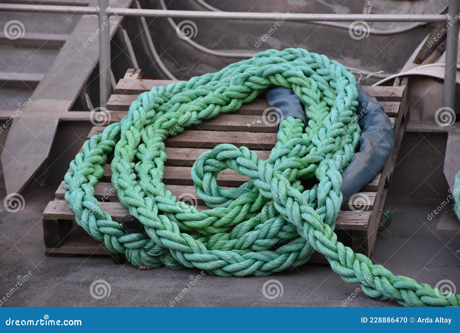 Big Ropes in Piles on Ship Deck Stock Photo - Image of closeup, courier ...