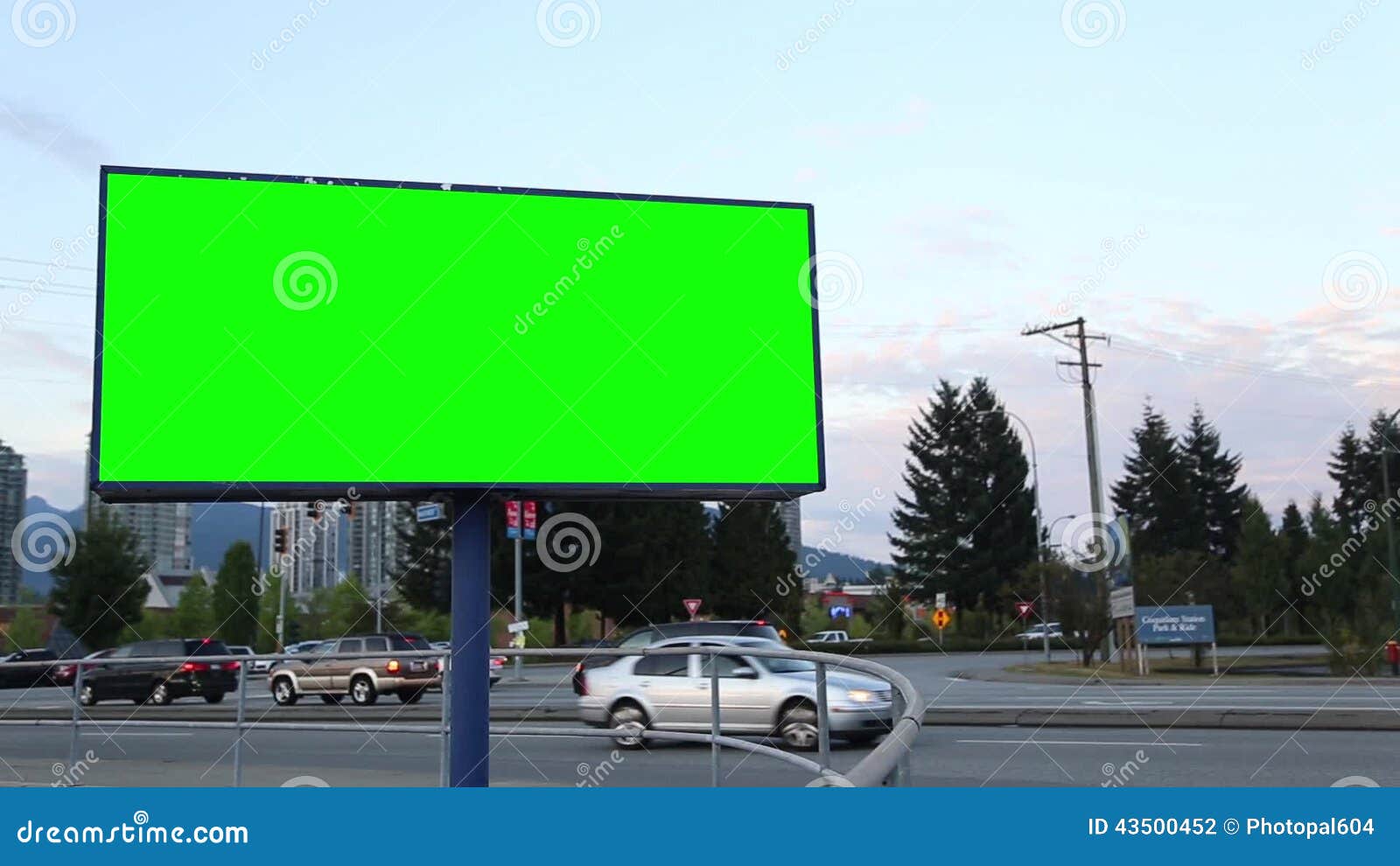 Green Billboard for Your Ad Stock Footage - Video of green, street ...