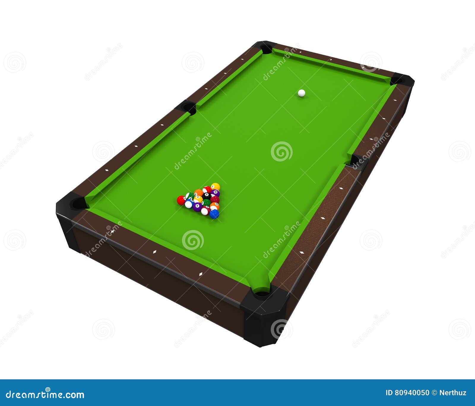 Green Billiard Table stock illustration. Illustration of render - 80940050