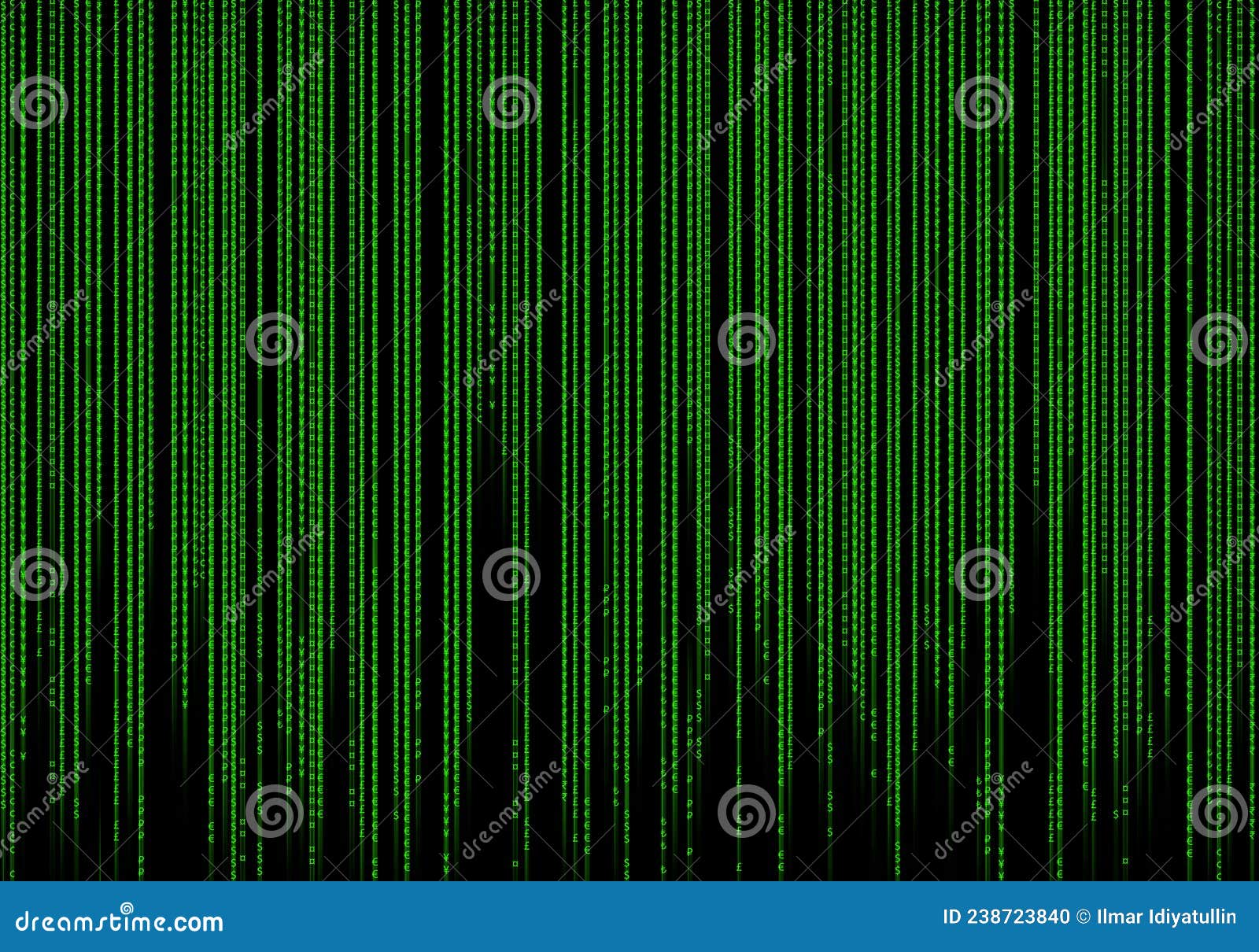 Green Binary Code As Matrix Isolated On Black Background A Stylized Image Of A Binary Code