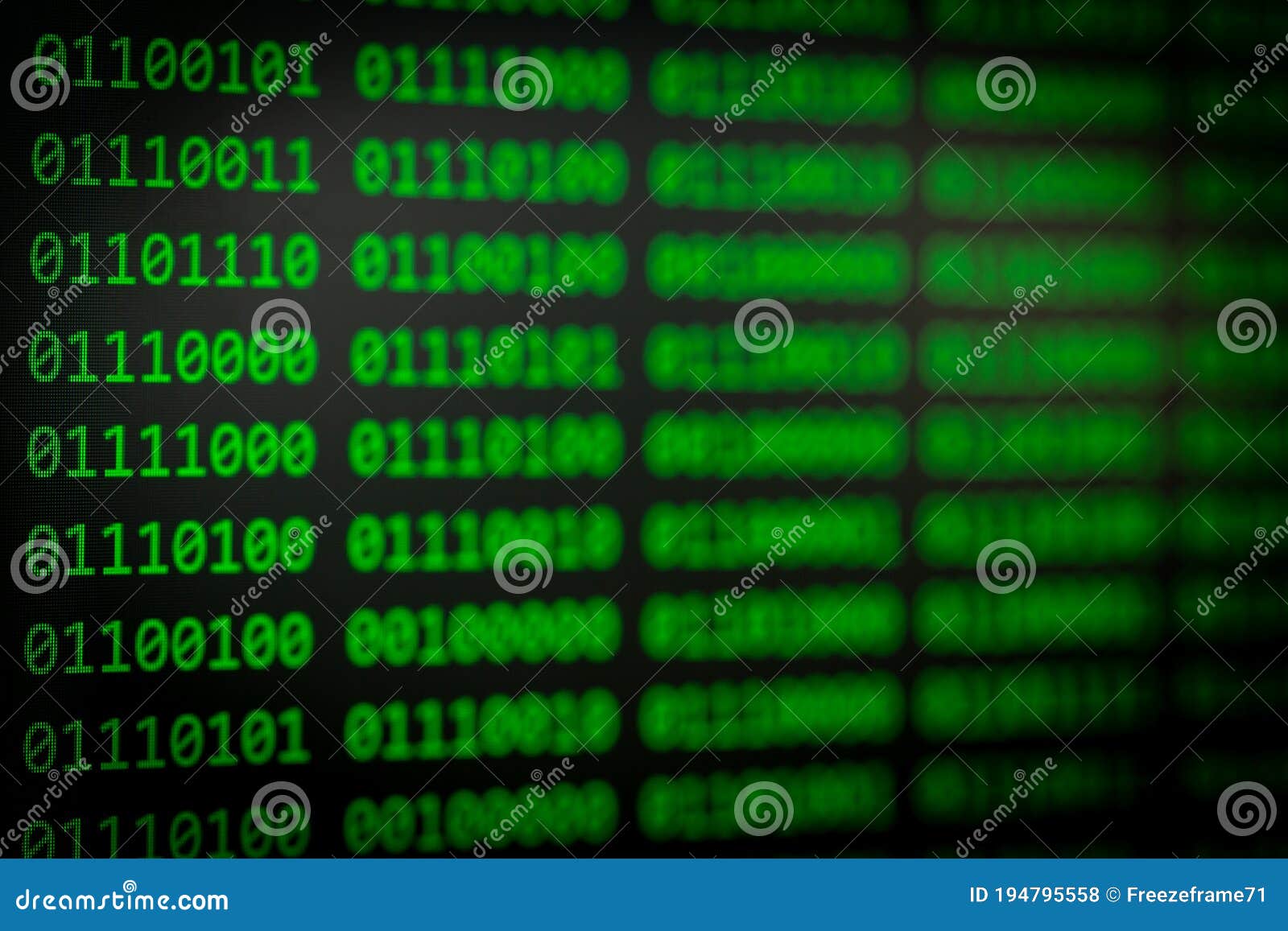 Green Binary Code on Black Screen Stock Photo - Image of screen ...