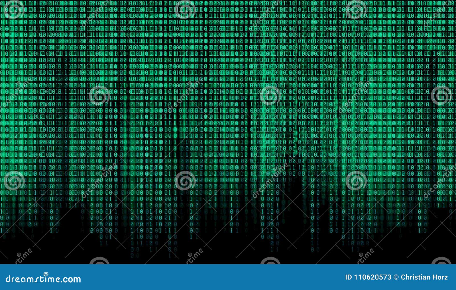 Green Binary Code Matrix Background Stock Illustration - Illustration ...